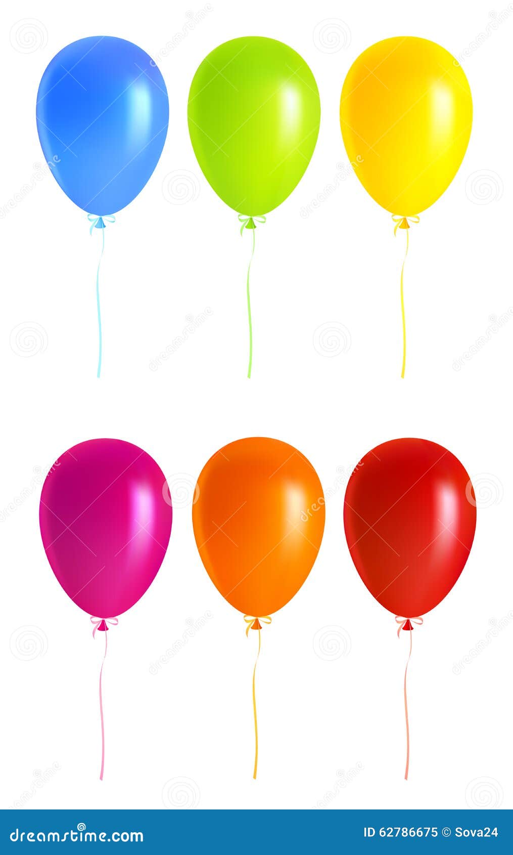 Set Colorful balloons stock vector. Illustration of colorful - 62786675