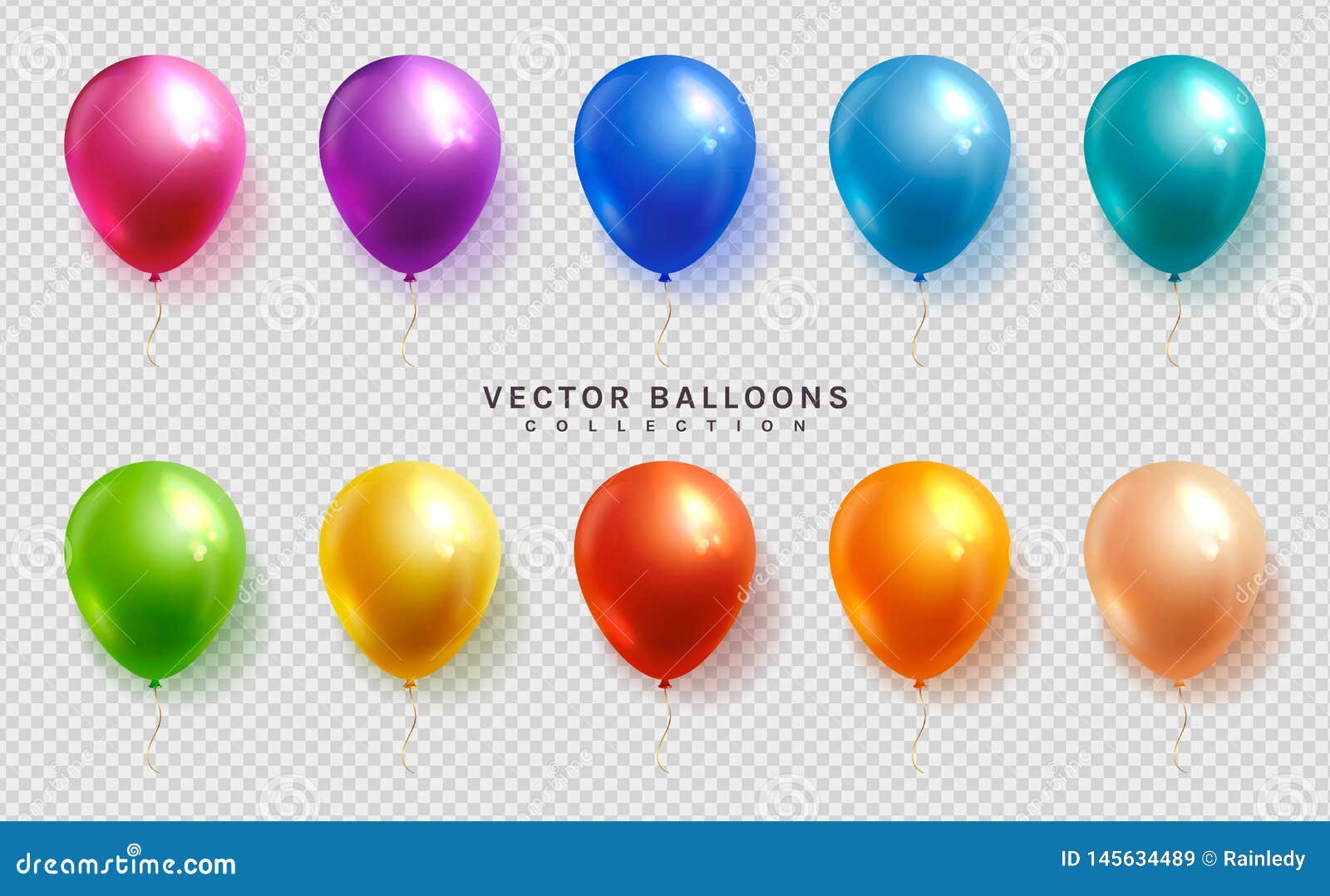 Set of Colorful Balloons. Vector Stock Vector - Illustration of ...