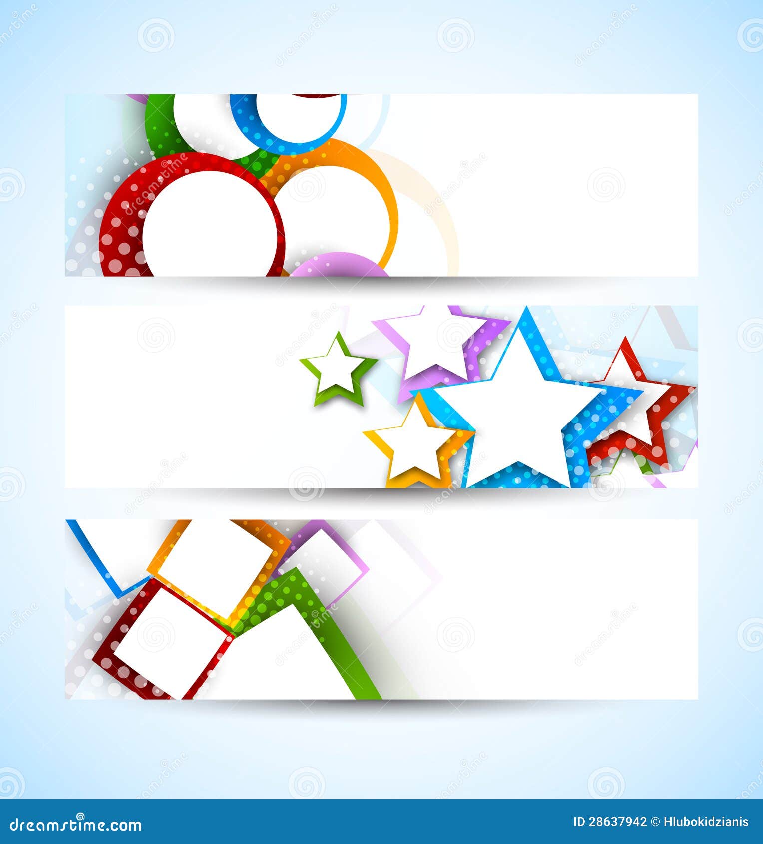 Set of colorful banners stock vector. Illustration of creative - 28637942