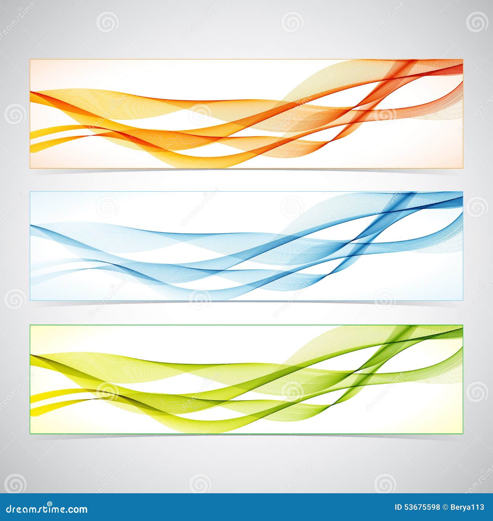 Set of Colorful Banners with Curved Lines. Vector Stock Illustration ...