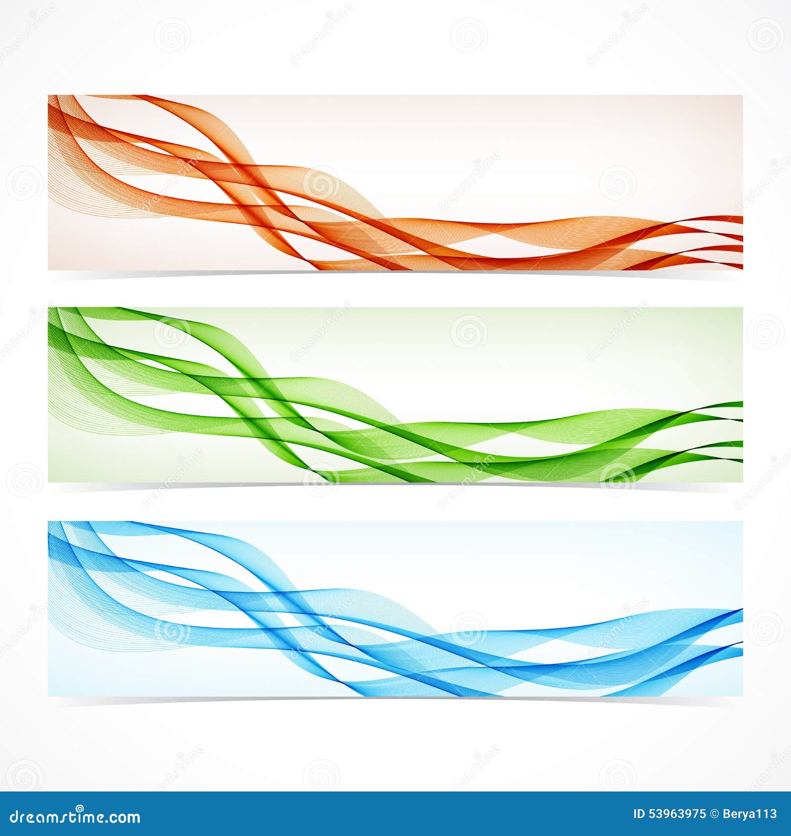 Set of Colorful Banners with Curved Lines. Vector Stock Vector ...