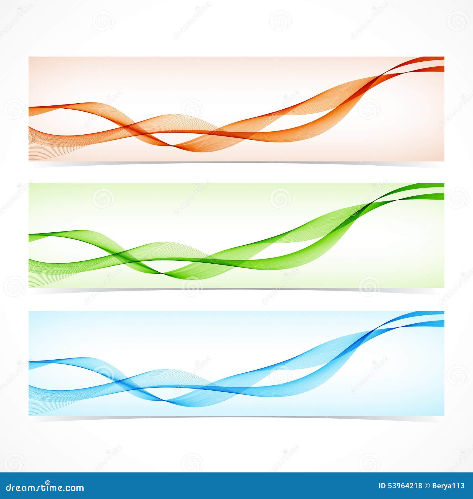 Set of Colorful Banners with Curved Lines. Vector Stock Vector ...