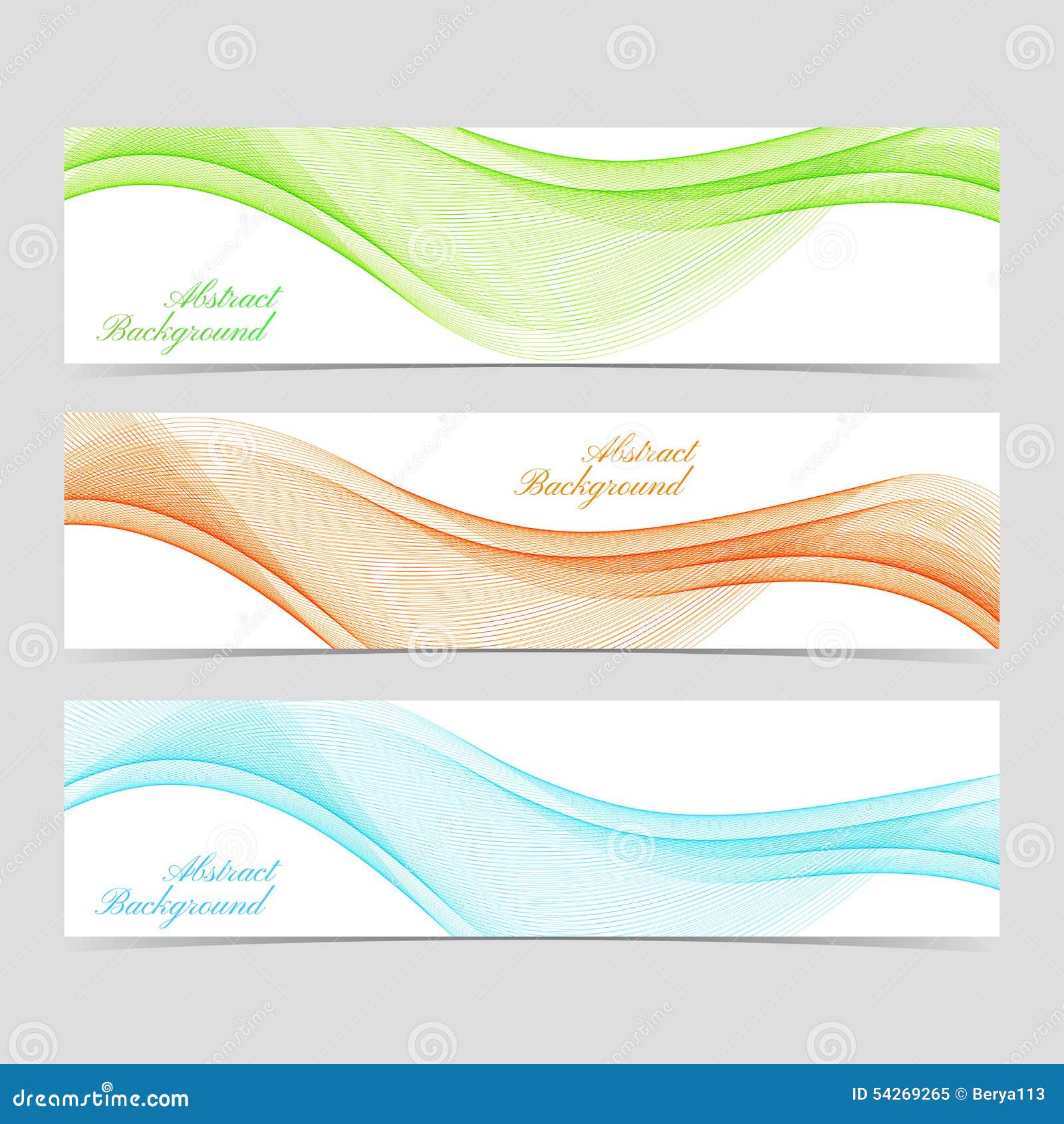Set of Colorful Banners with Curved Lines. Vector Stock Vector ...
