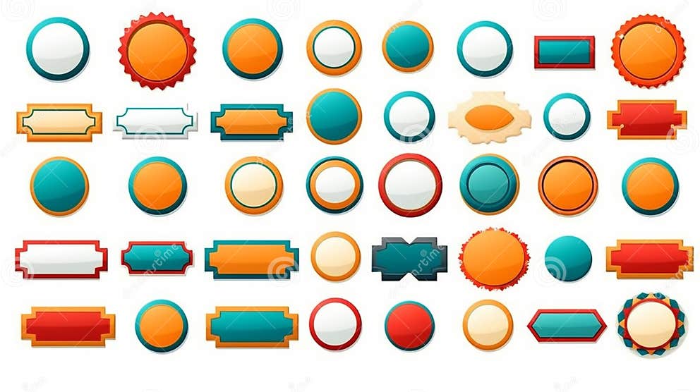 Set of Colorful Blank Label,flat Design,vector Graphic, AI Generated ...