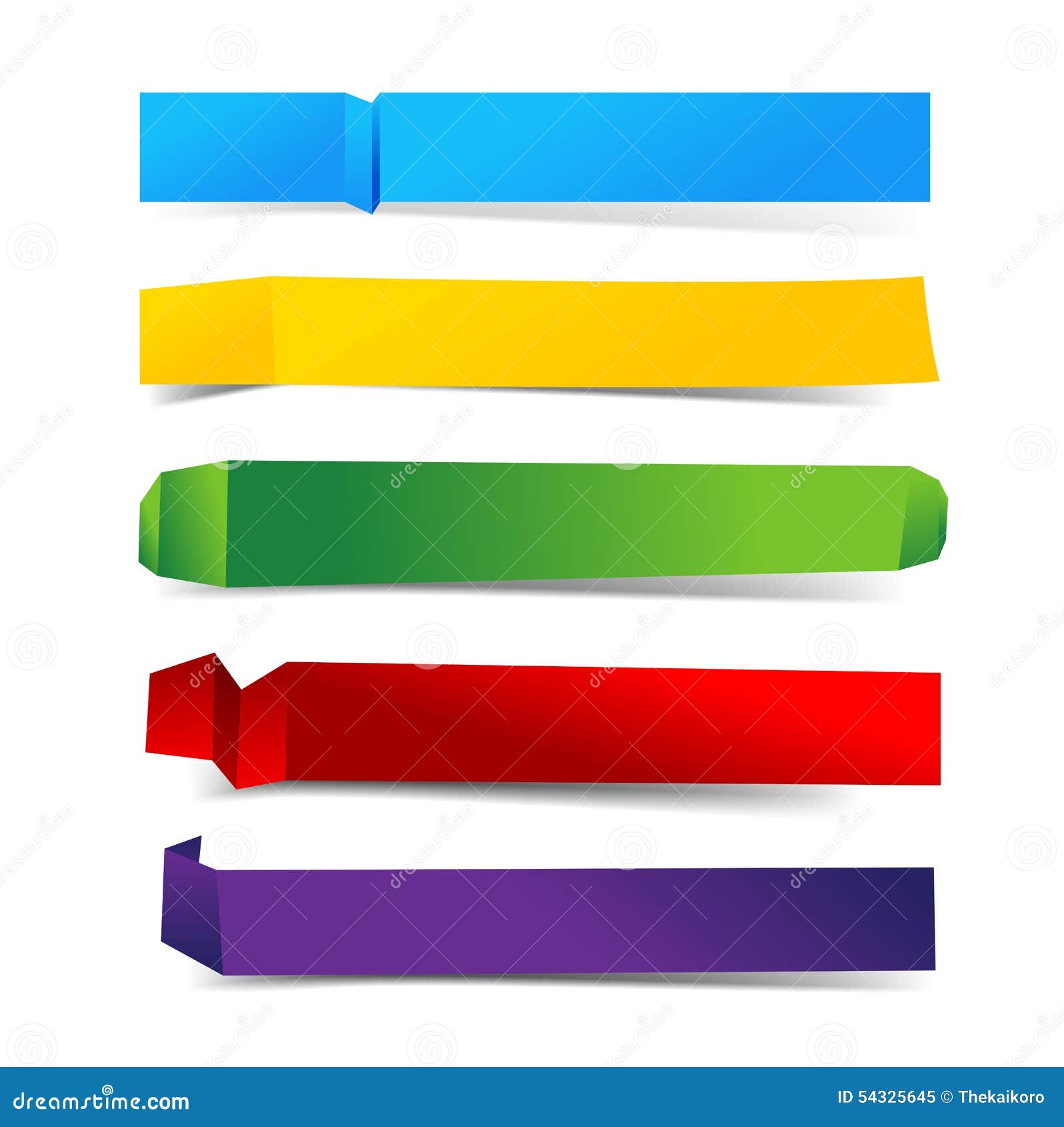 Set of Colorful Blank Paper Tag with Shadow Vector Illustration Stock ...