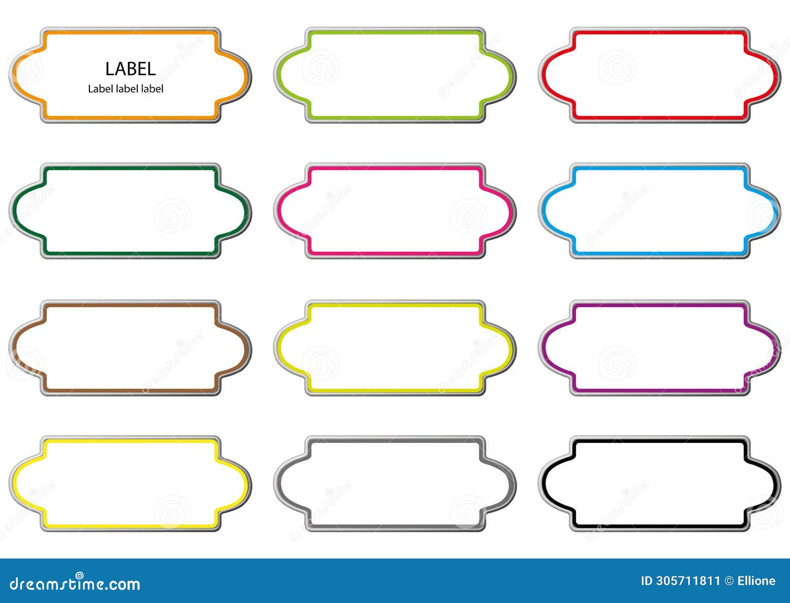 Set of Colorful Blank Shaped Labels. Stock Illustration - Illustration ...