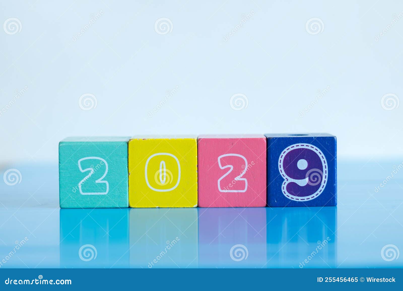 Set of Colorful Blocks with Number 2029 Written on the Side Stock Image ...