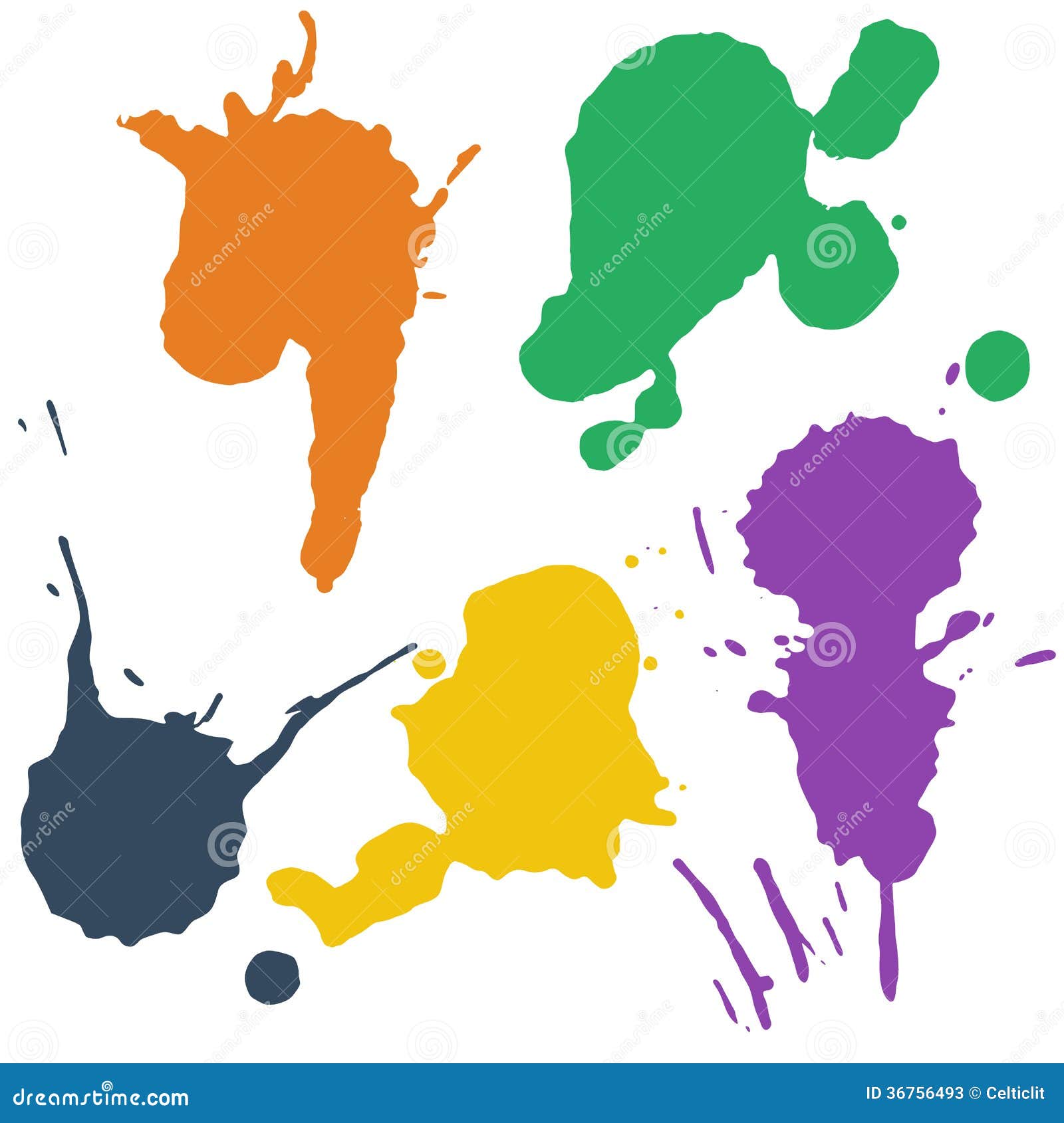 Set of colorful blots stock vector. Illustration of design - 36756493