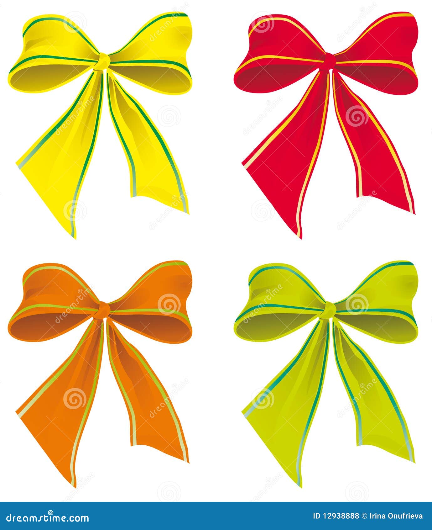 A set of colorful bows stock vector. Illustration of decor - 12938888