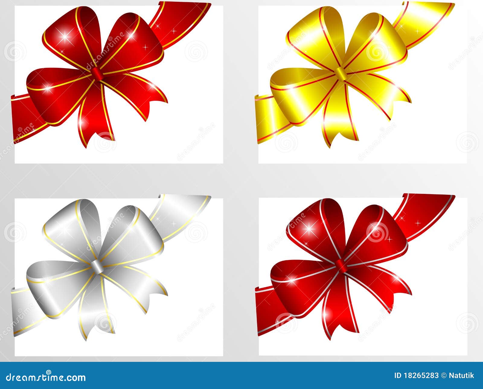 Set of colorful bows stock vector. Illustration of banner - 18265283