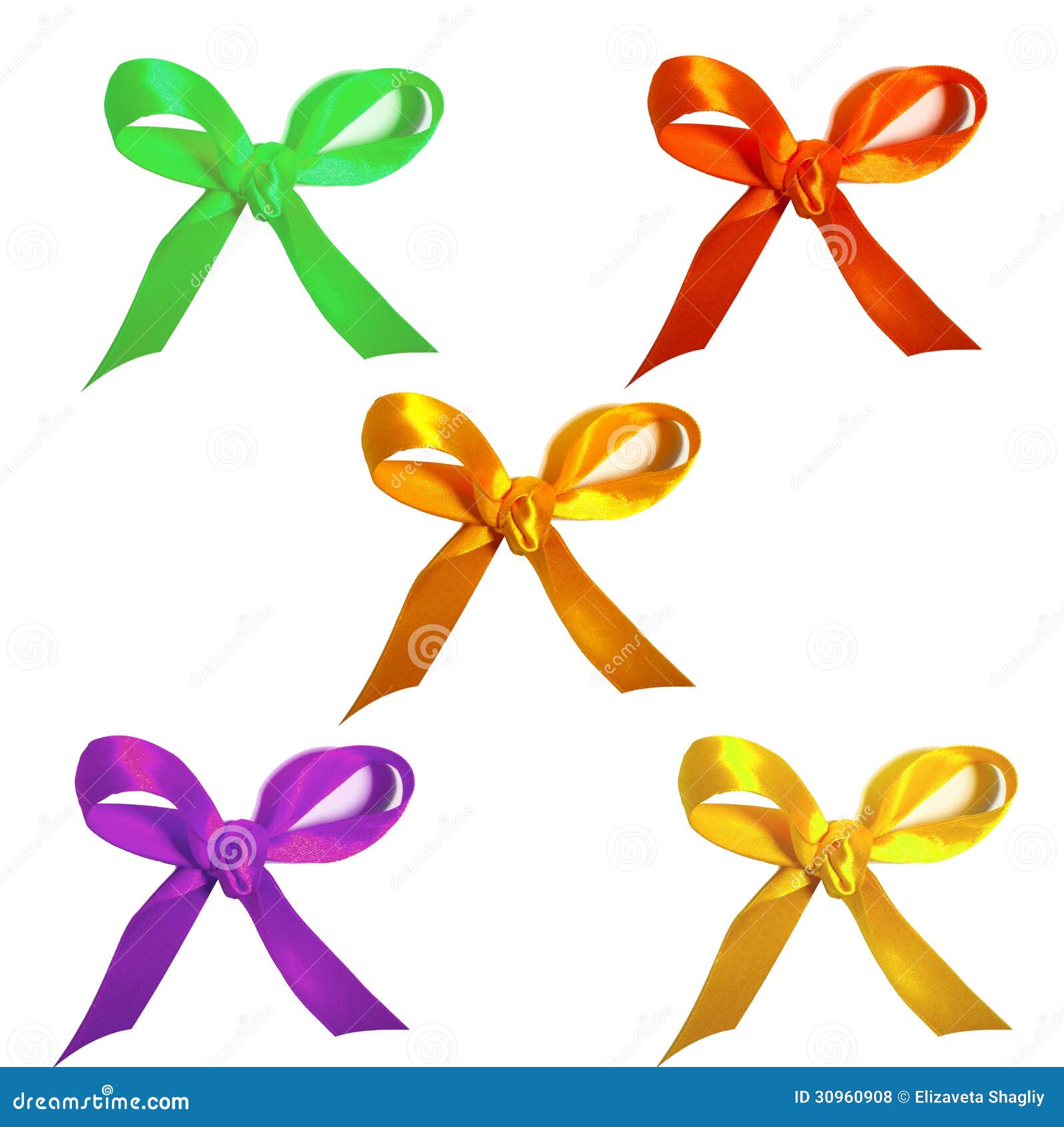 Set of colorful bows stock photo. Image of close, macro - 30960908