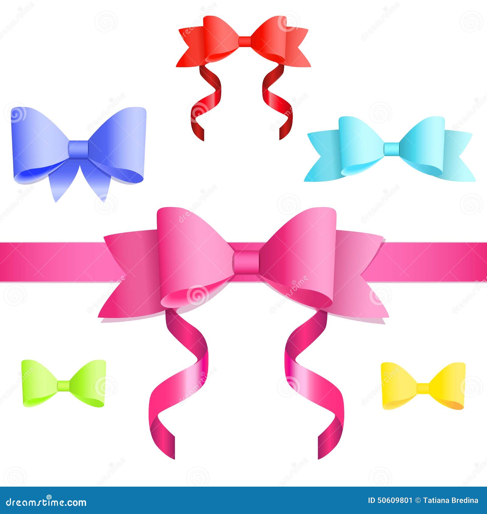 Set of Colorful Bows and Ribbons Stock Vector - Illustration of element ...
