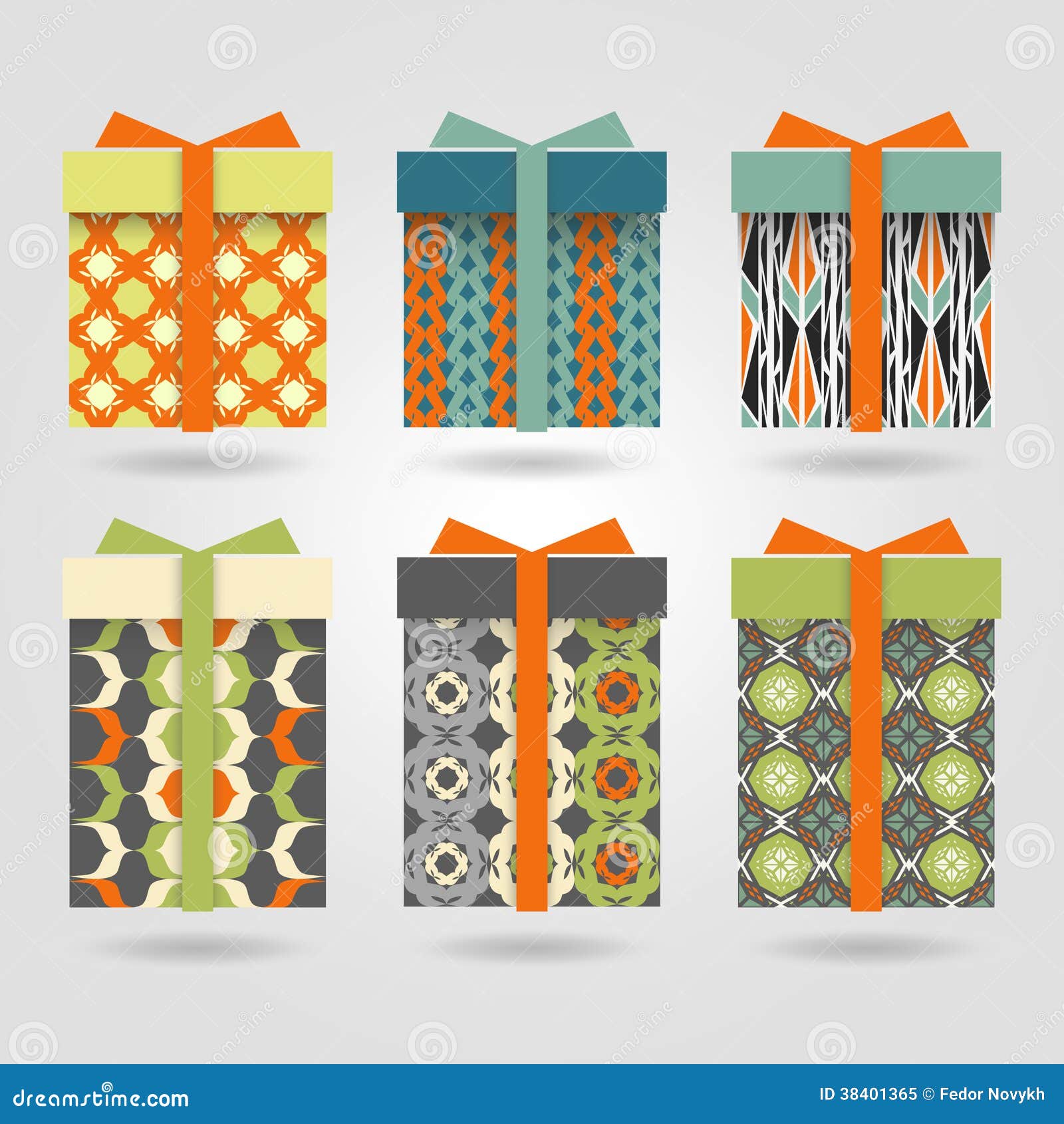 Set of colorful boxes stock vector. Illustration of gentle - 38401365