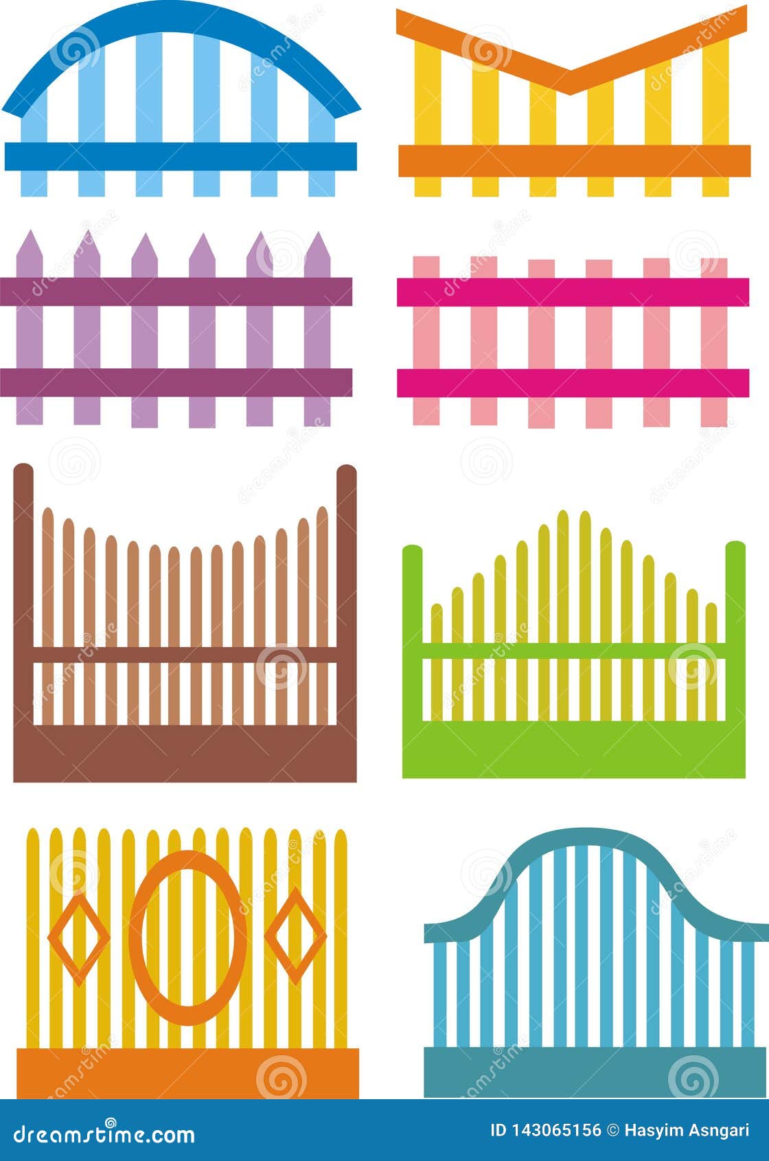 Set of Colorful Bridge Design Vector Stock Illustration - Illustration ...