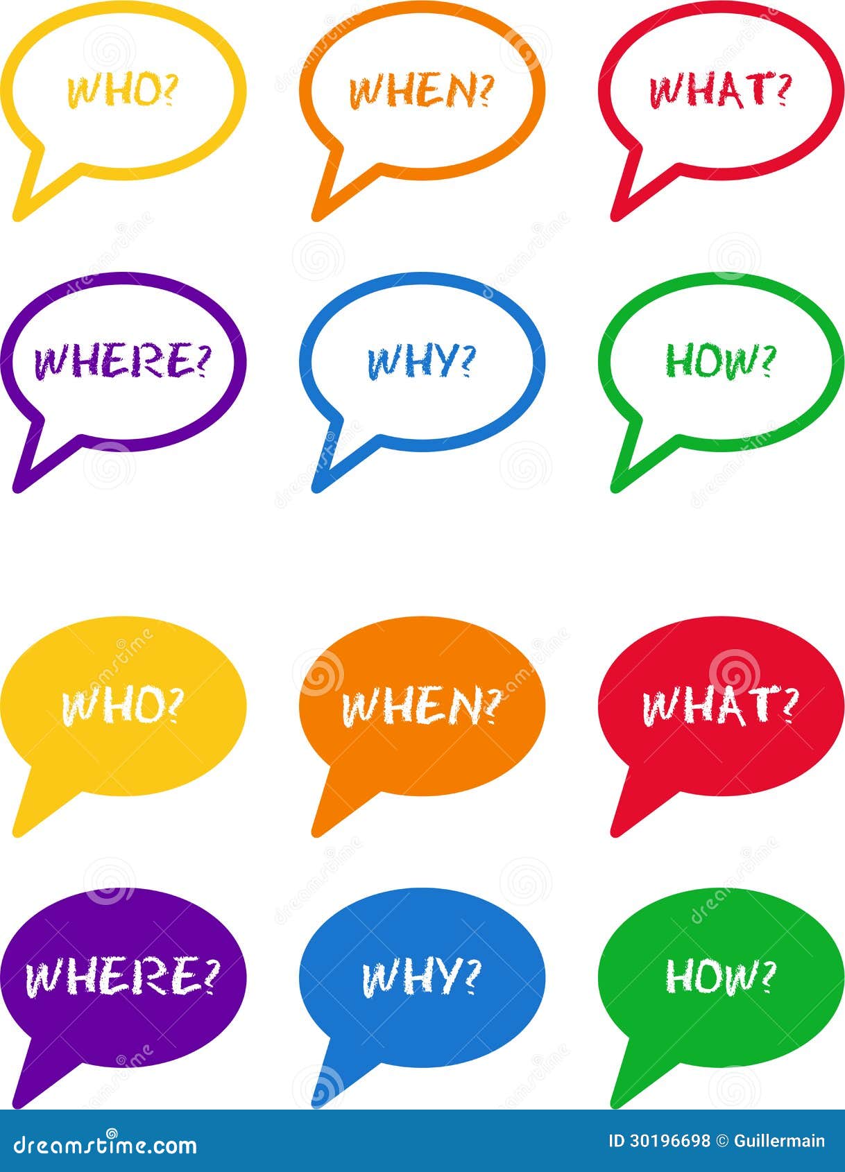 Colorful Bubbles with Questions Stock Vector - Illustration of message ...