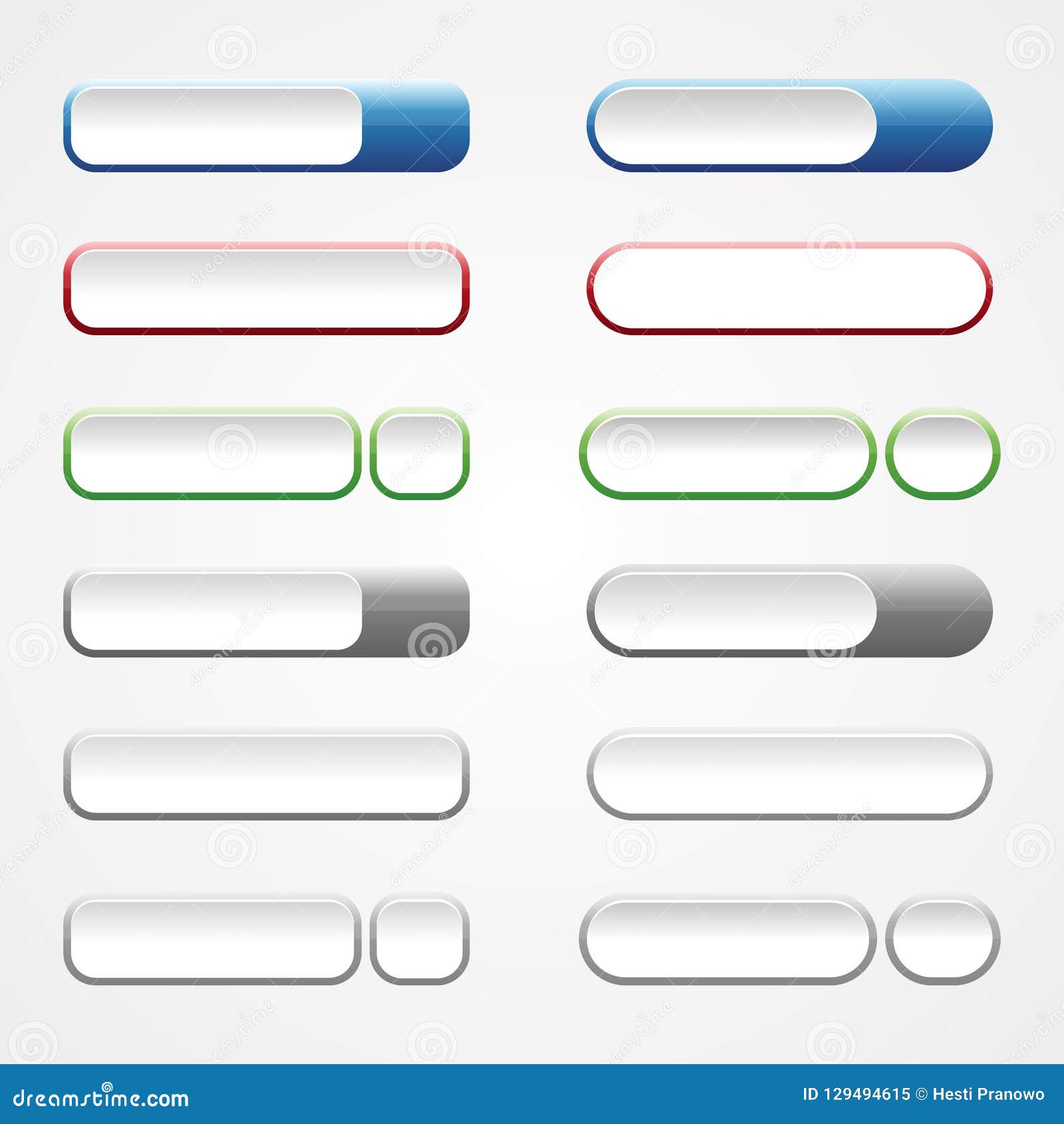 Set Colorful Button for Website Build Element Concept Design Stock ...