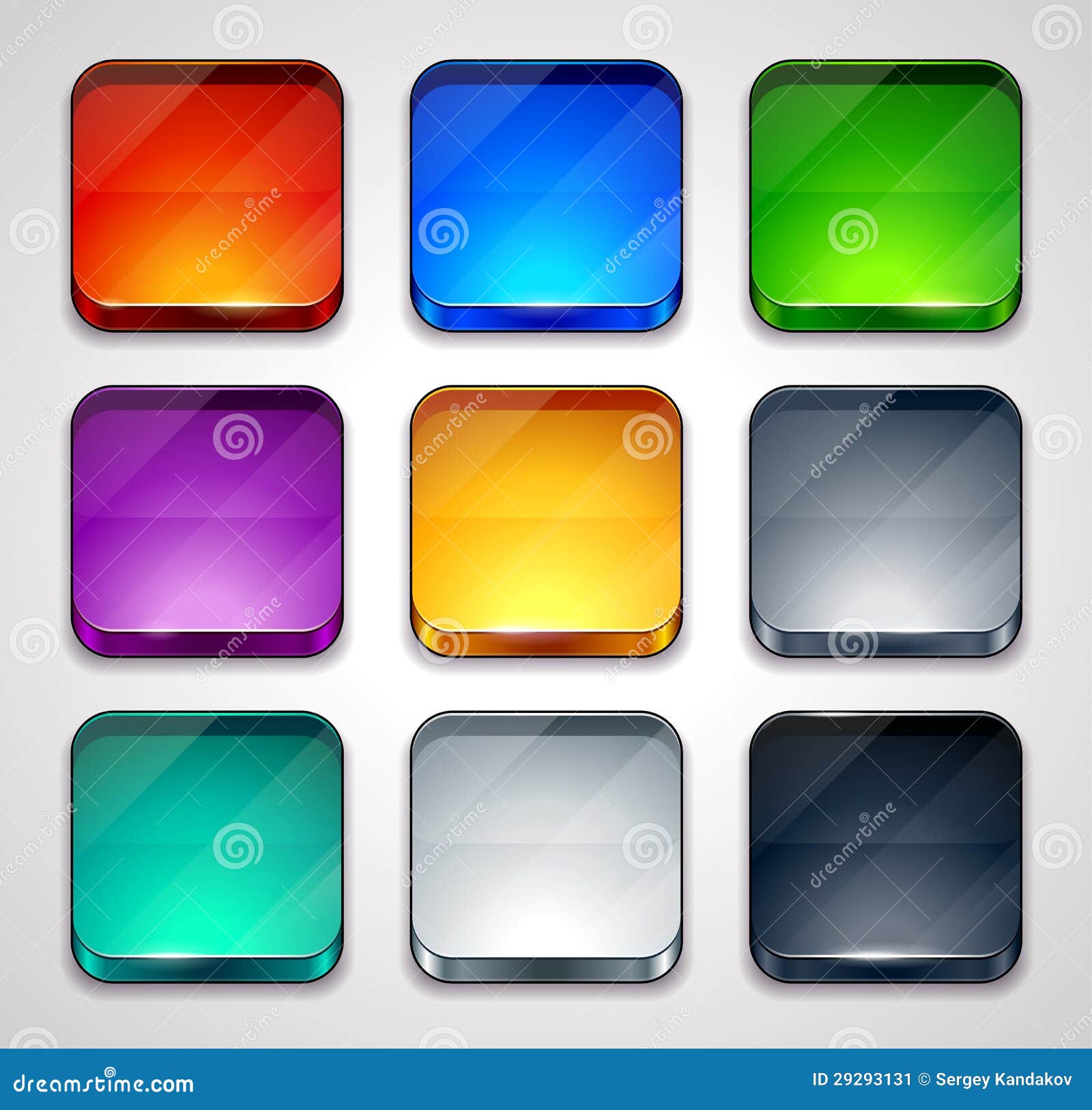 Set of colorful buttons stock vector. Illustration of vivid - 29293131