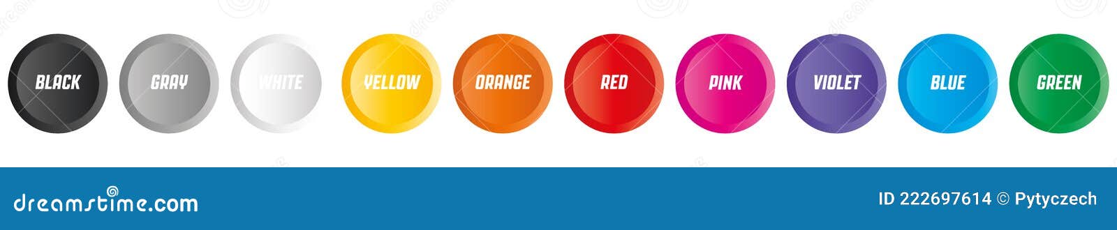 Set of 10 Colorful Vector Buttons Stock Vector - Illustration of shadow ...