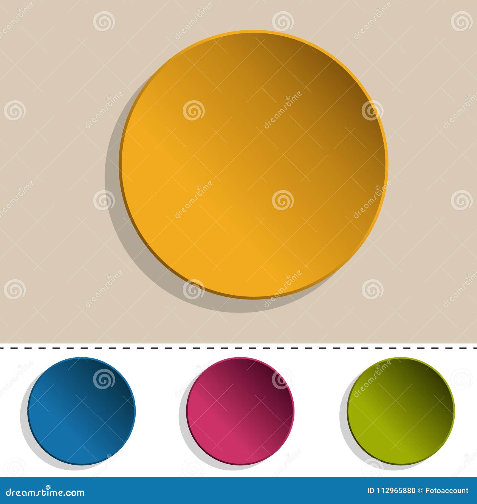 Set of Colorful Buttons - Vector Illustration - Isolated on White Stock ...