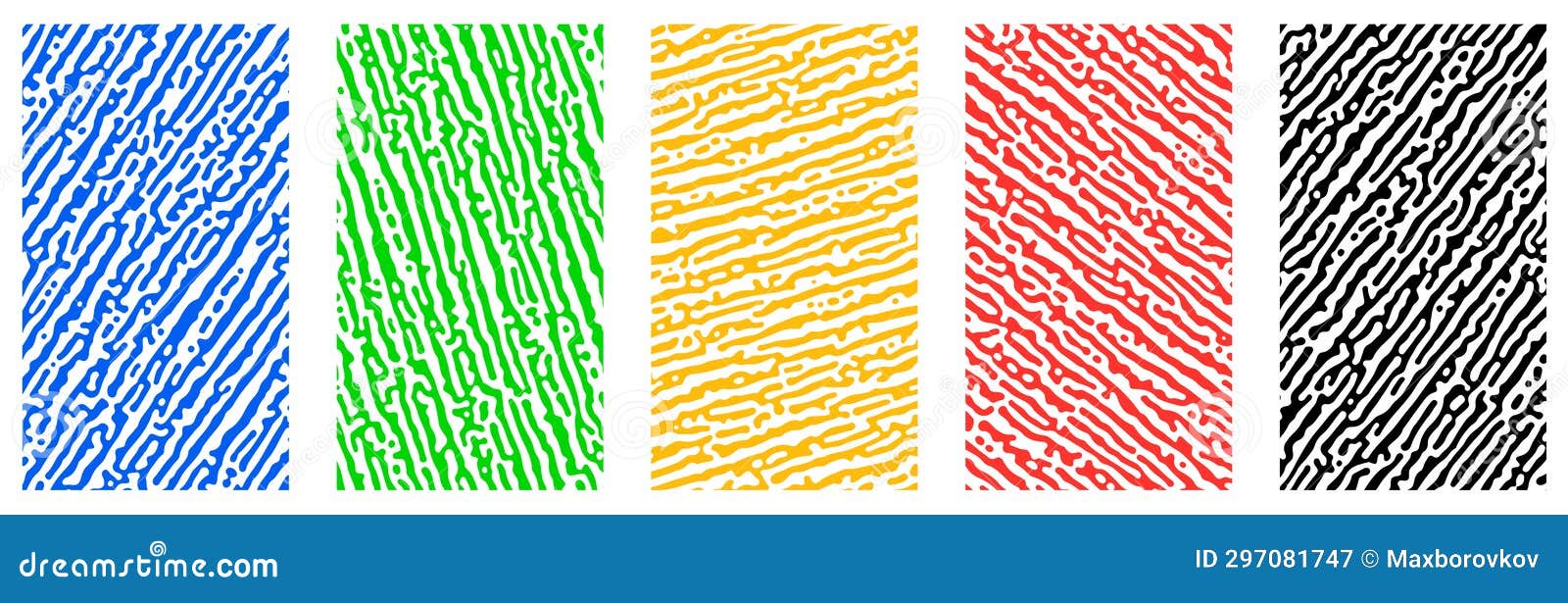 Set of Colorful Cards with Textures. Abstract Turing Ornament Halftone ...