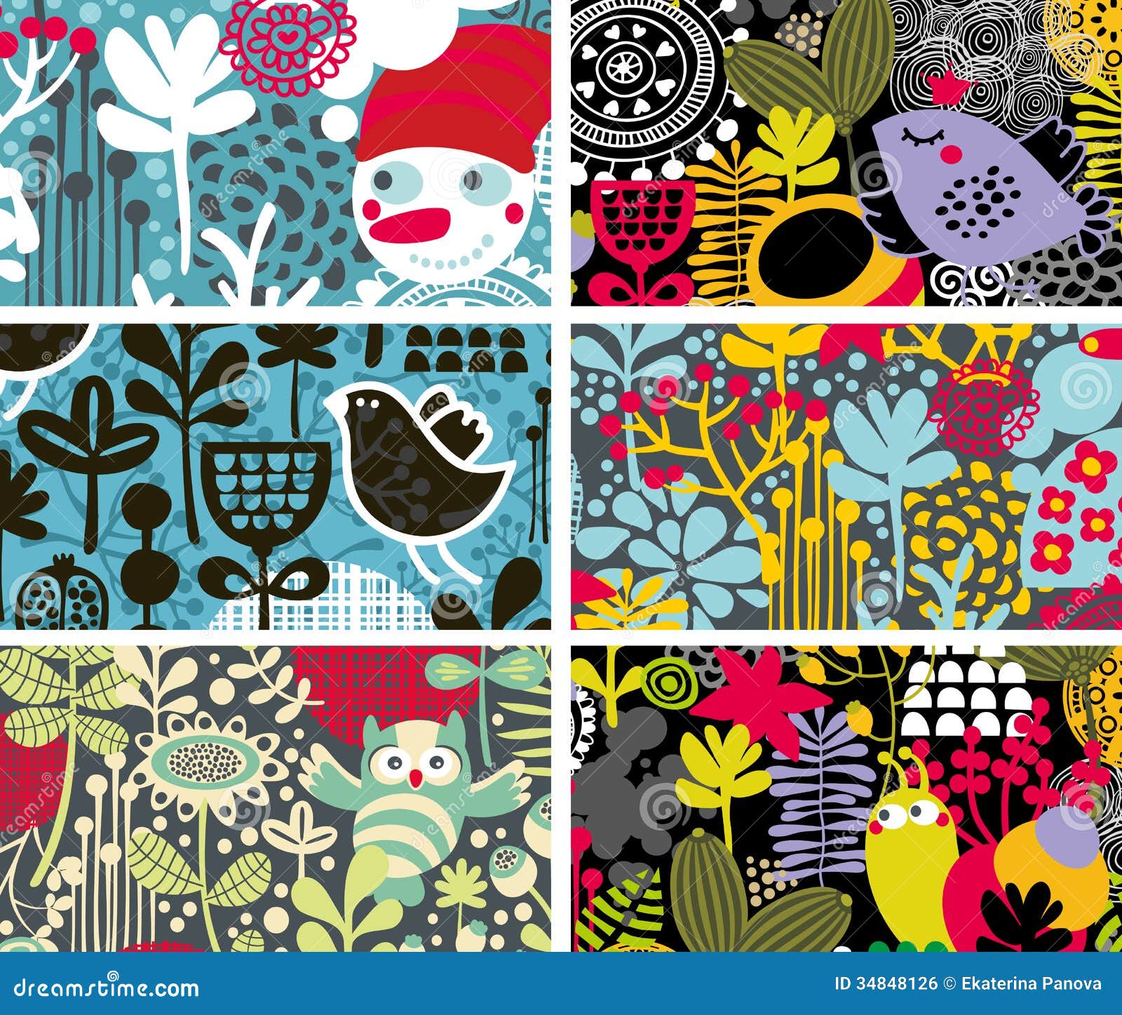 Set of colorful cards. stock vector. Illustration of collection - 34848126