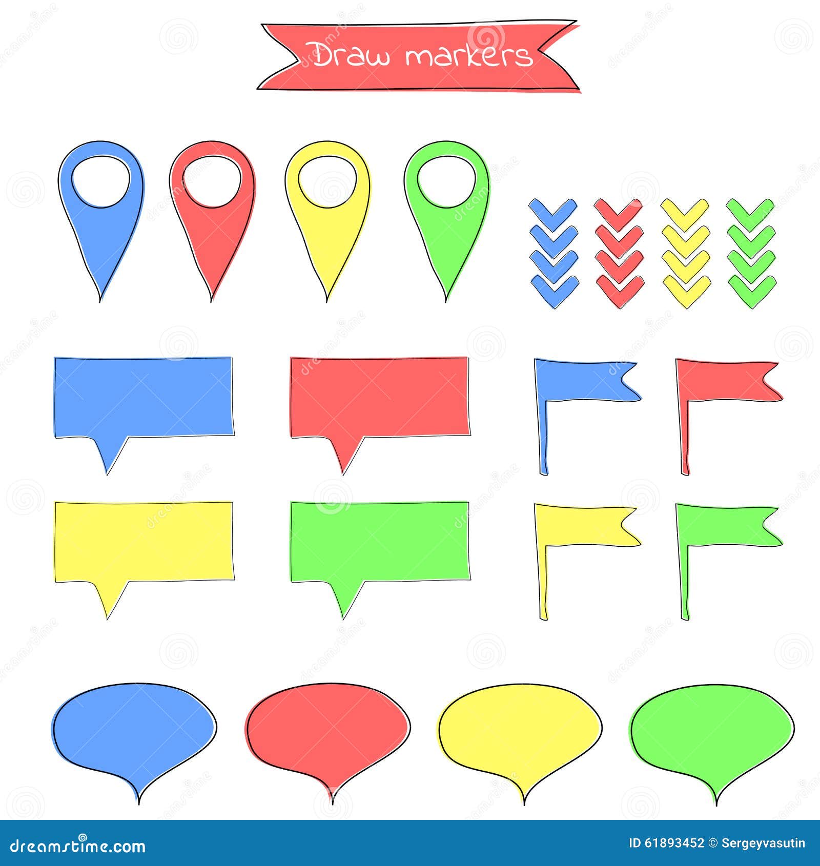 Set of Colorful Cartoon Pointers Stock Illustration - Illustration of ...