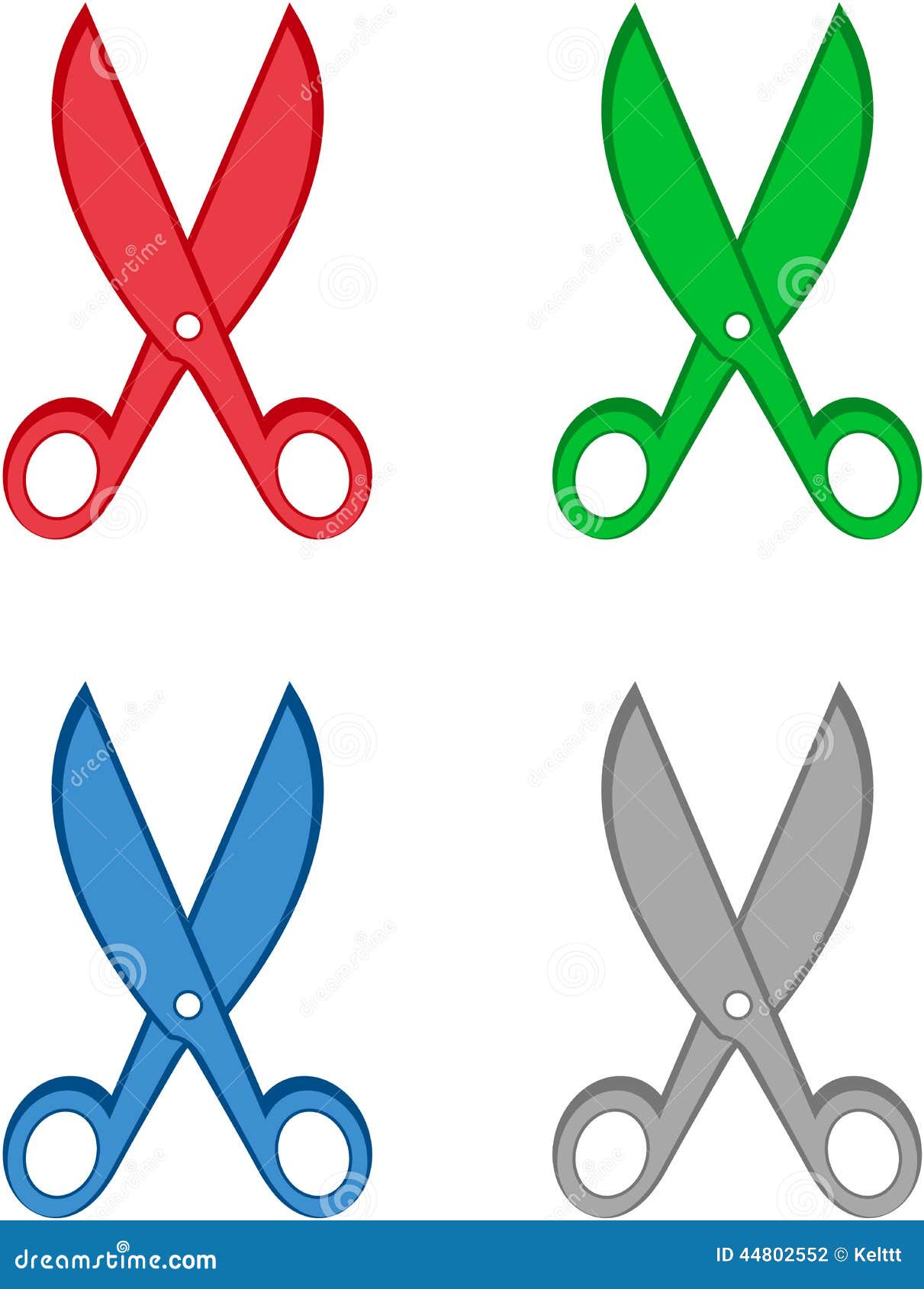 Set Colorful Cartoon Scissors Stock Vector - Image: 44802552
