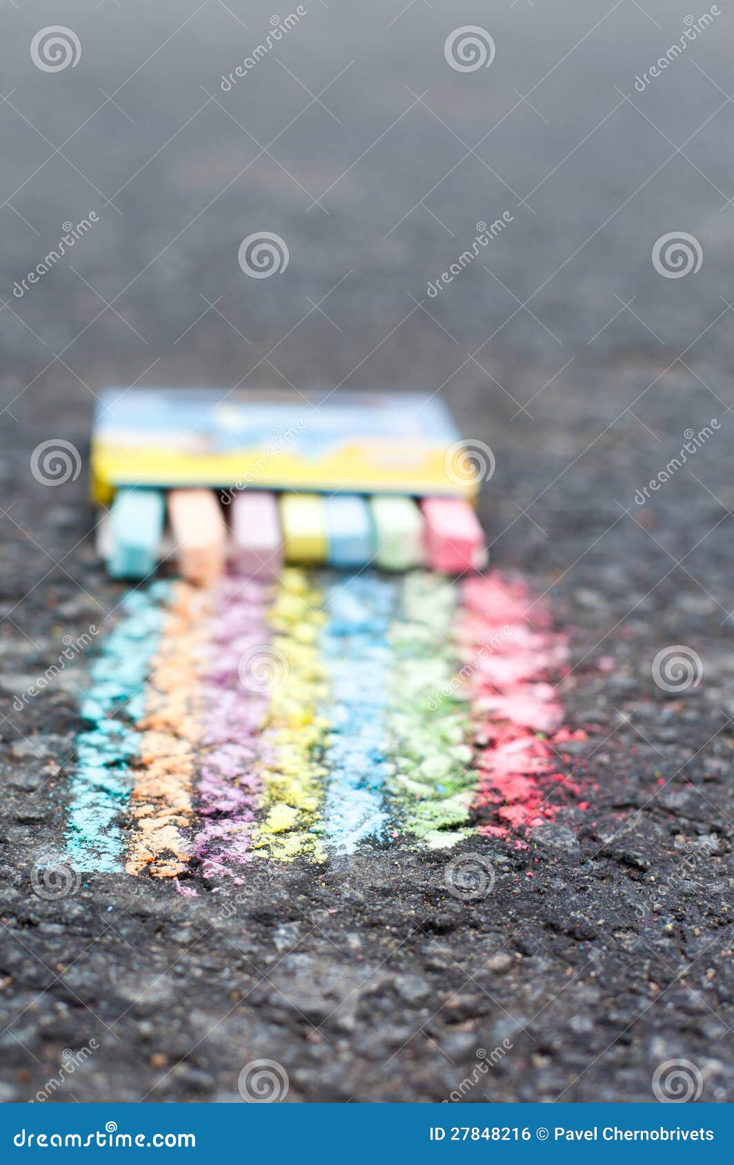 Set of Colorful Chalk on Asphalt Stock Photo - Image of graphics ...