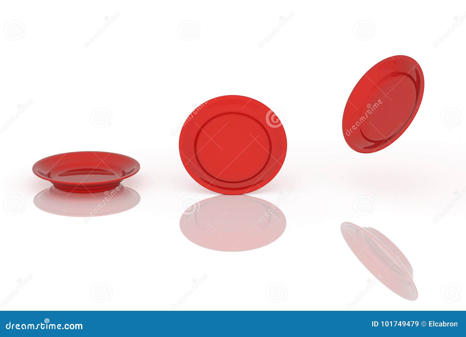 Set of Colorful China Plates Stock Illustration - Illustration of blue ...