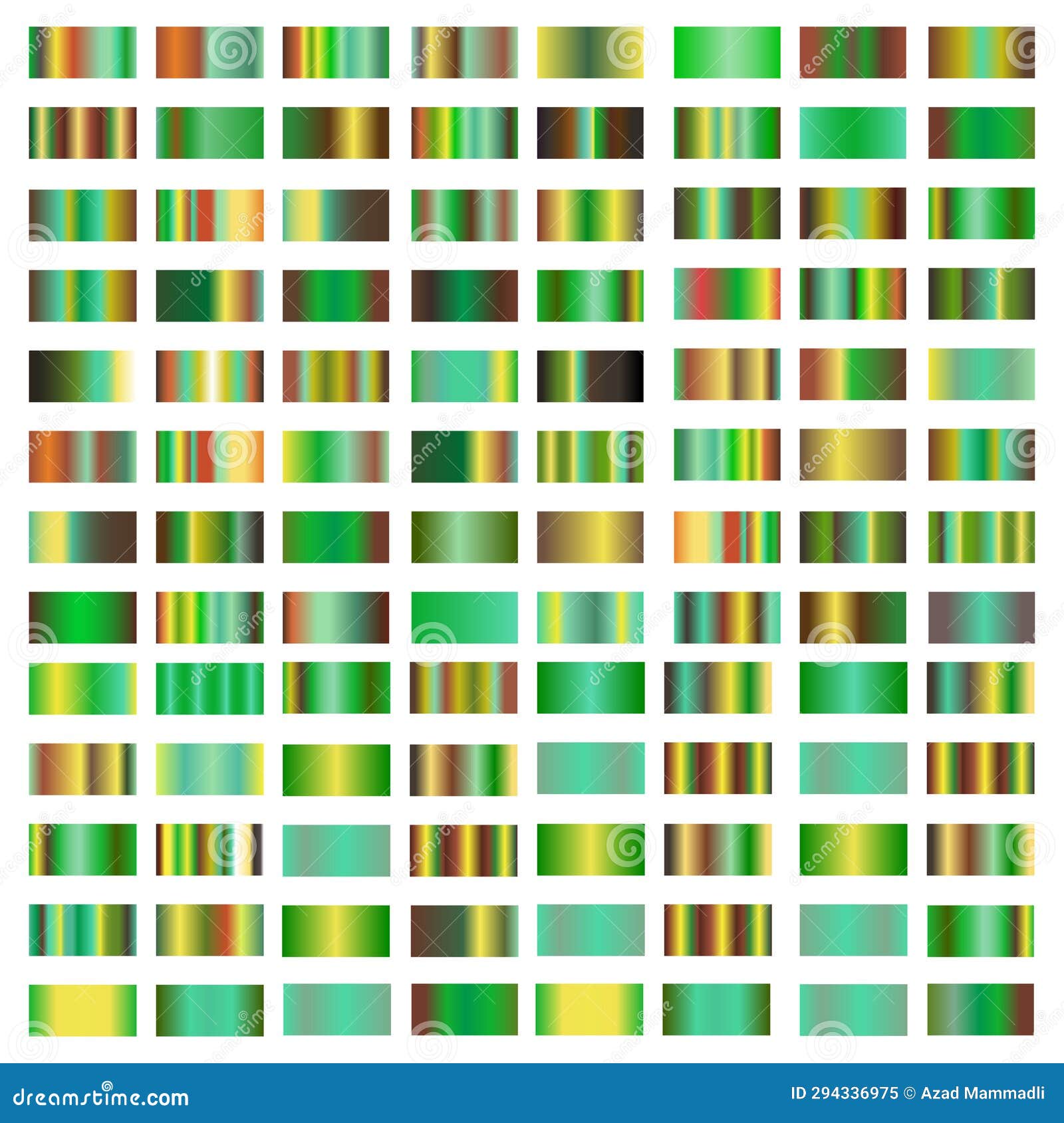 Set of Colorful Chrome Metal Gradients. Vector Stock Vector ...