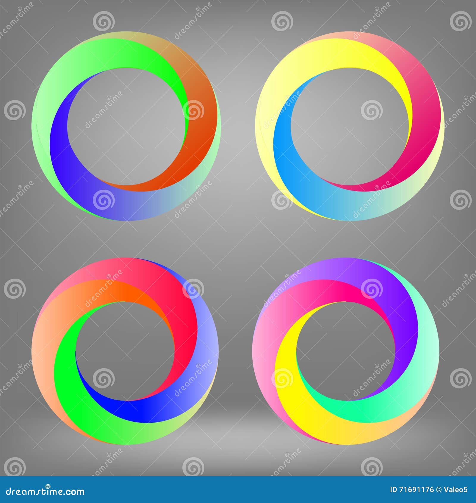 Set of Colorful Circle Icons Stock Illustration - Illustration of ...