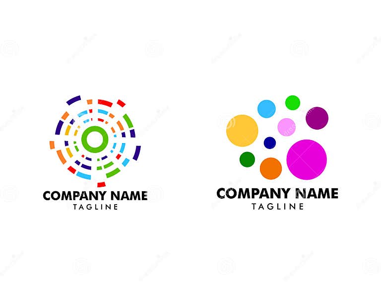 Set of Colorful Circle Logo Design Stock Vector - Illustration of ...