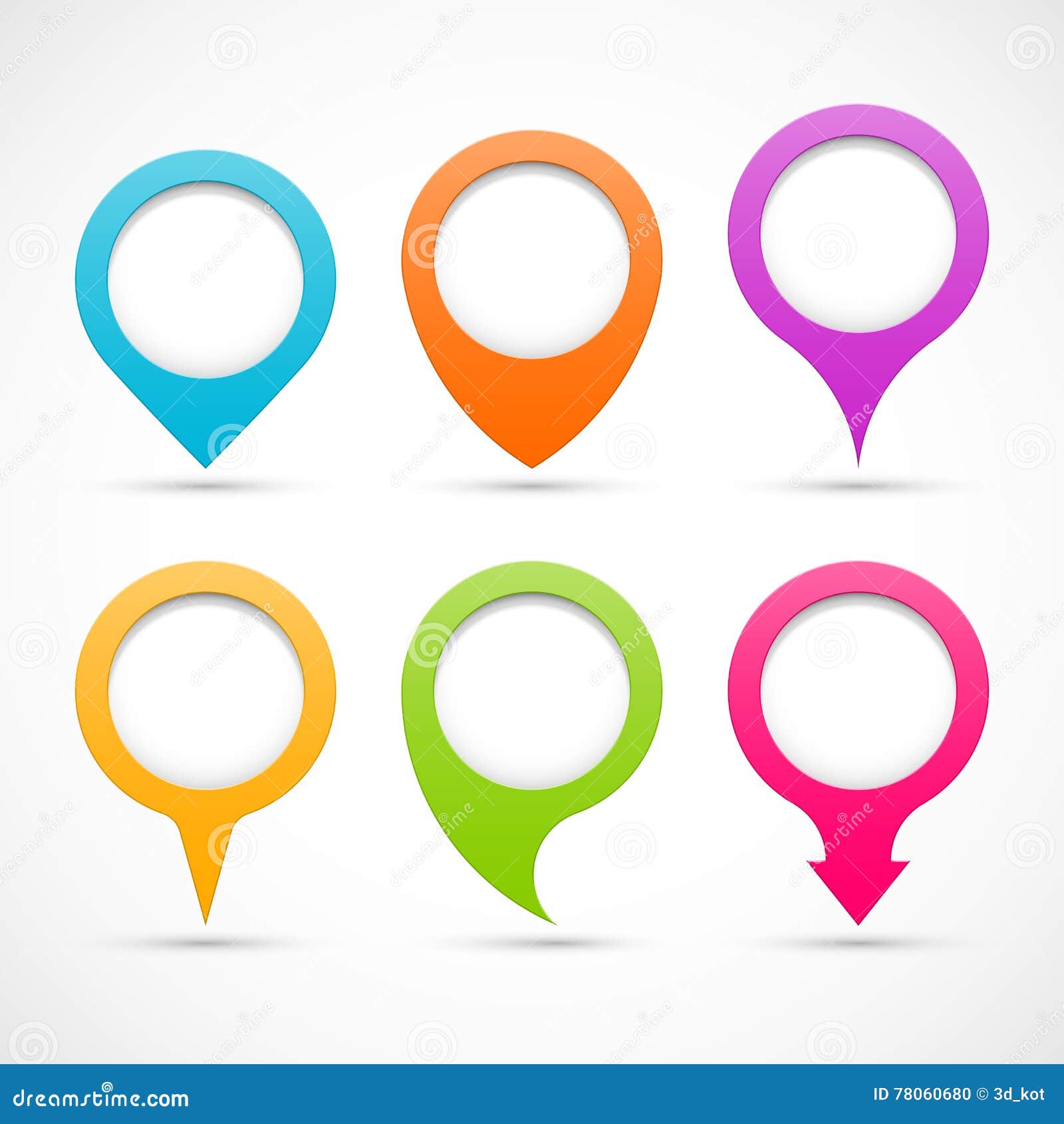 Set of Colorful Circle Pointers Stock Vector - Illustration of abstract ...