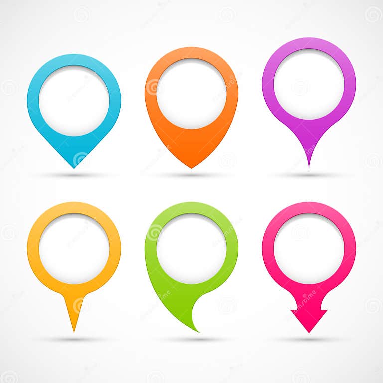 Set of Colorful Circle Pointers Stock Vector - Illustration of abstract ...
