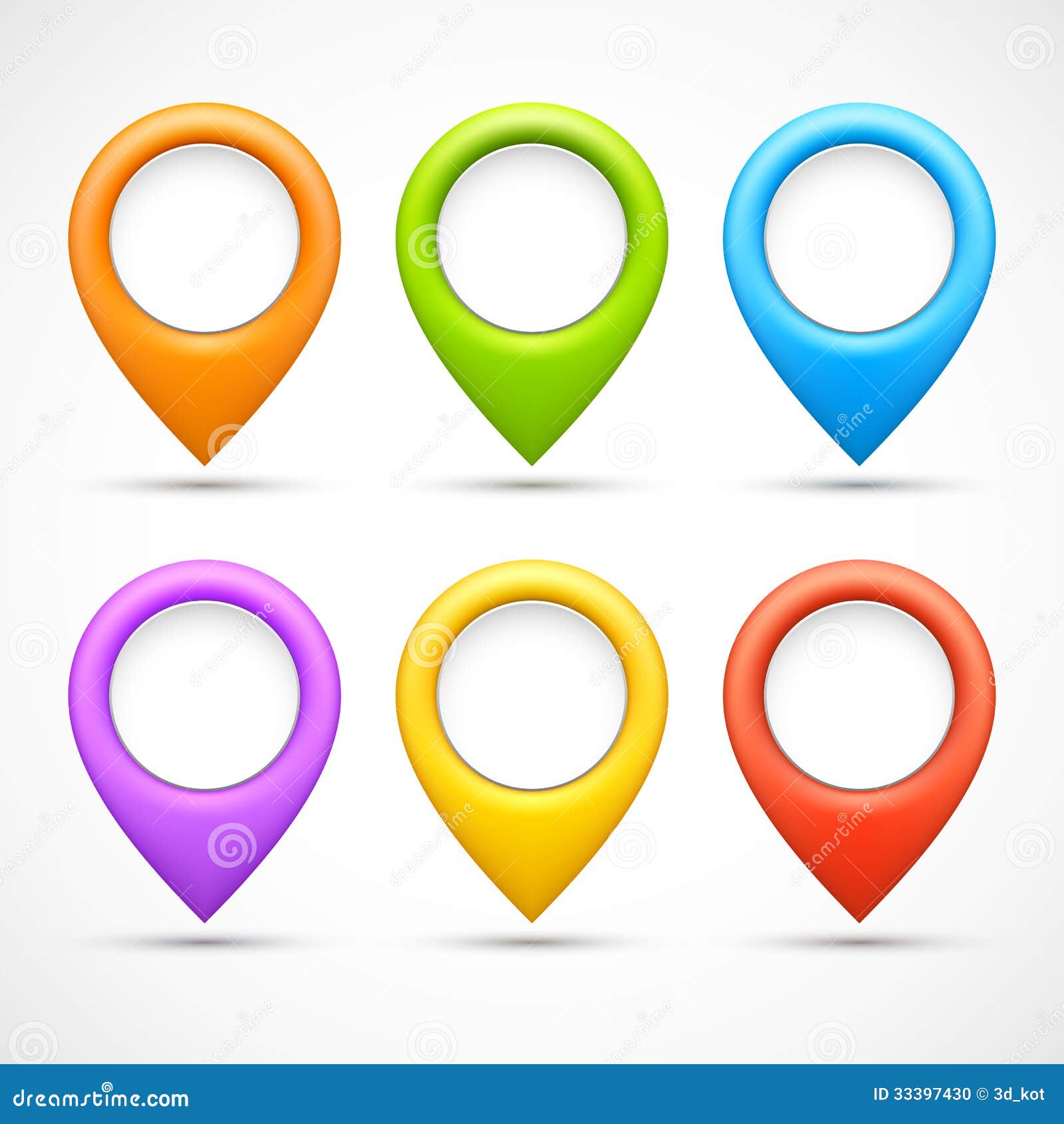 Set of Colorful Circle Pointers Stock Vector - Illustration of glossy ...