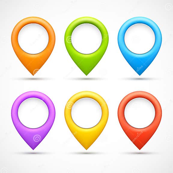 Set of Colorful Circle Pointers Stock Vector - Illustration of glossy ...