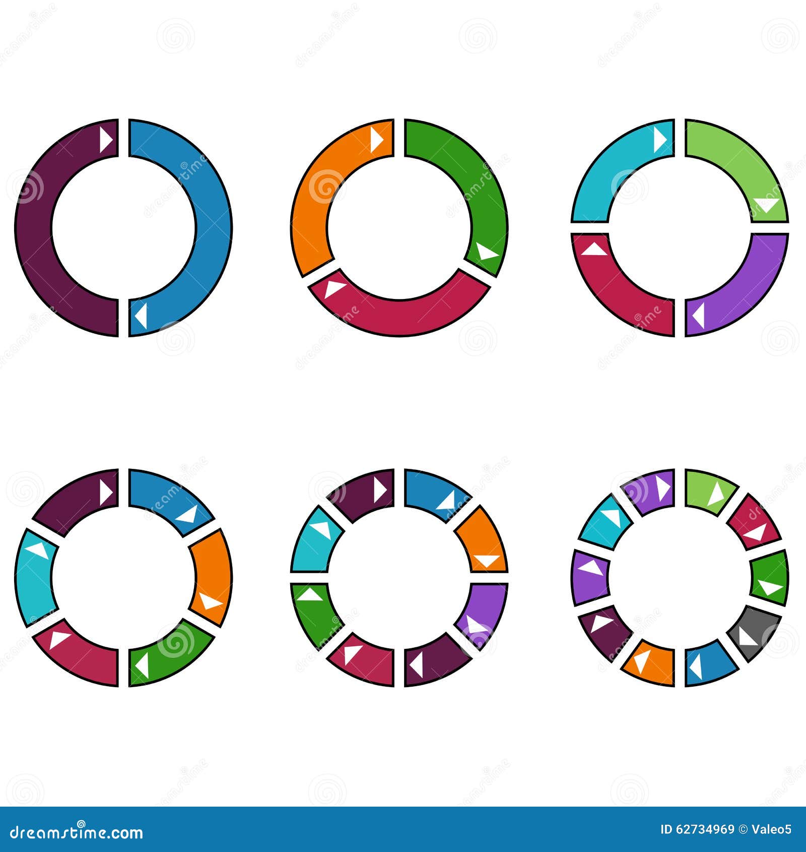 Set of Colorful Circles stock vector. Illustration of diagram - 62734969