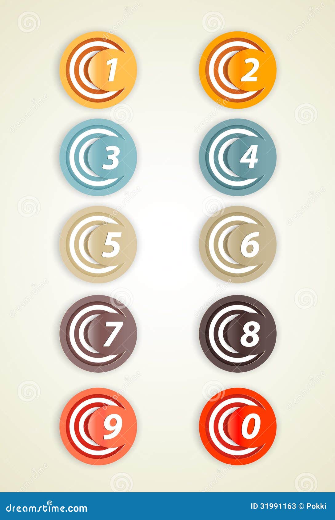 Set Of Colorful Circles With Numbers. Stock Photos - Image: 31991163 Set Of Colorful Circles With Numbers. Stock Photos - Image: 31991163