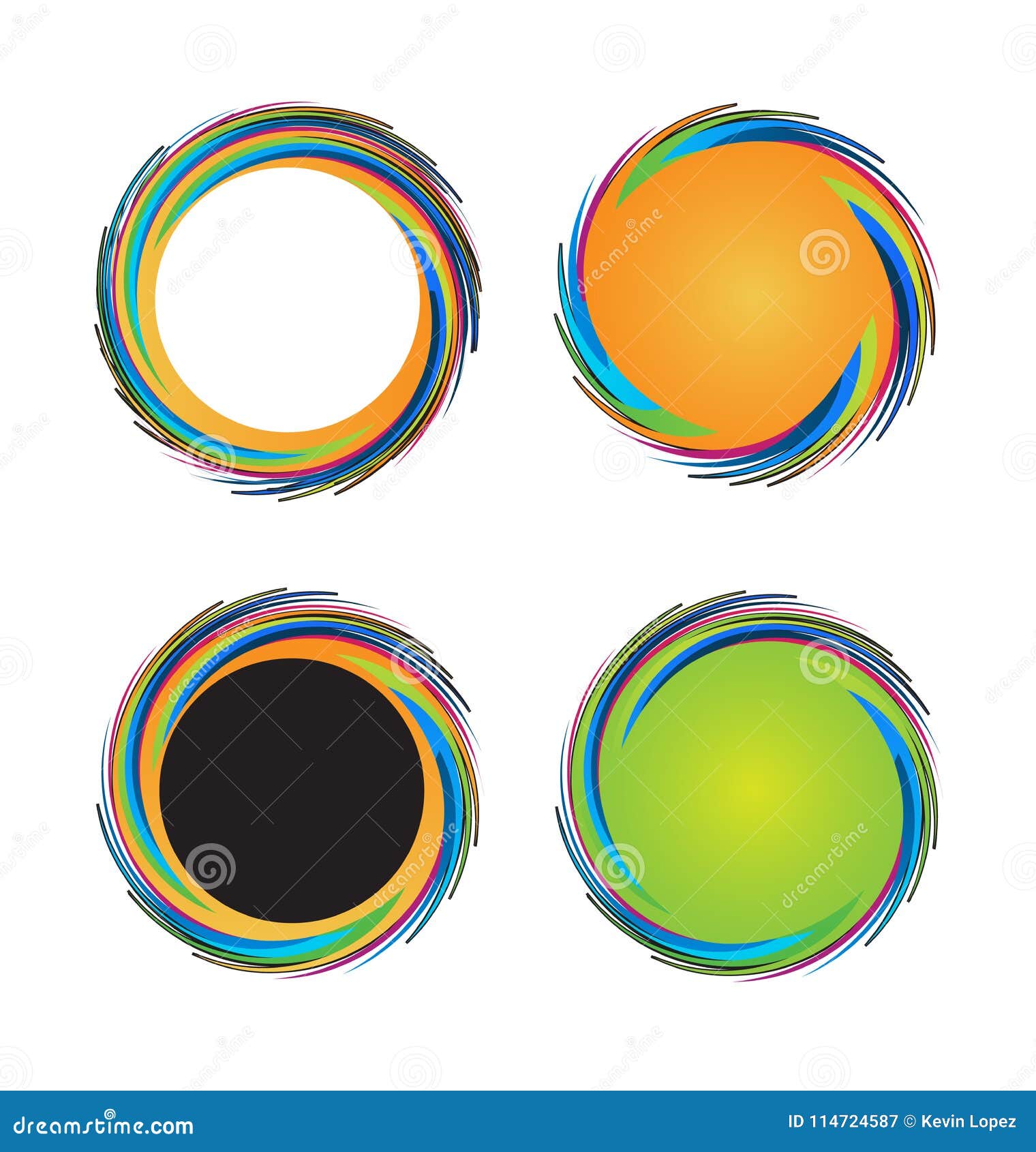 Set of Colorful Swirly Waves Set Vector Stock Vector - Illustration of ...