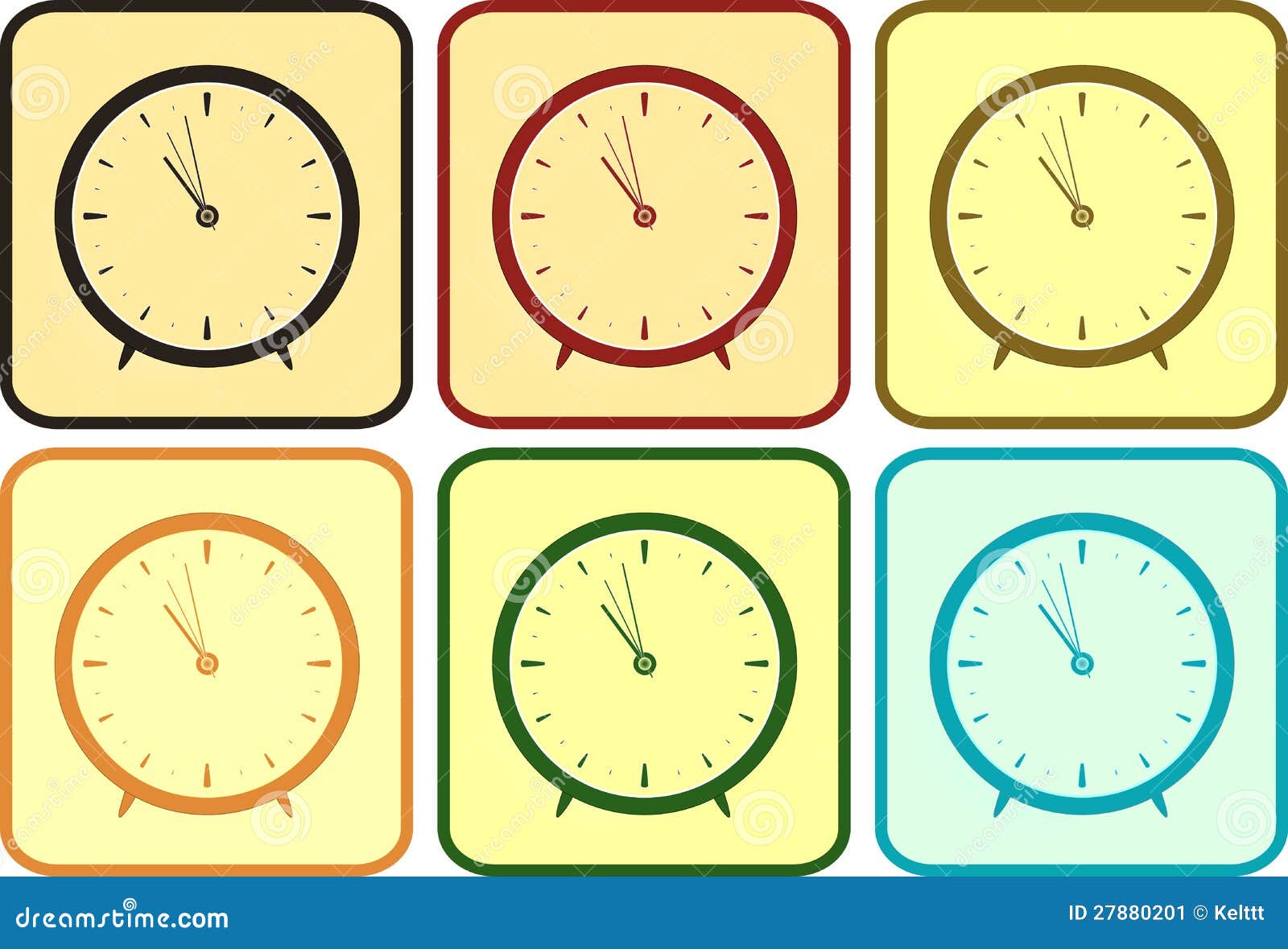 Set colorful clock stock vector. Illustration of business - 27880201