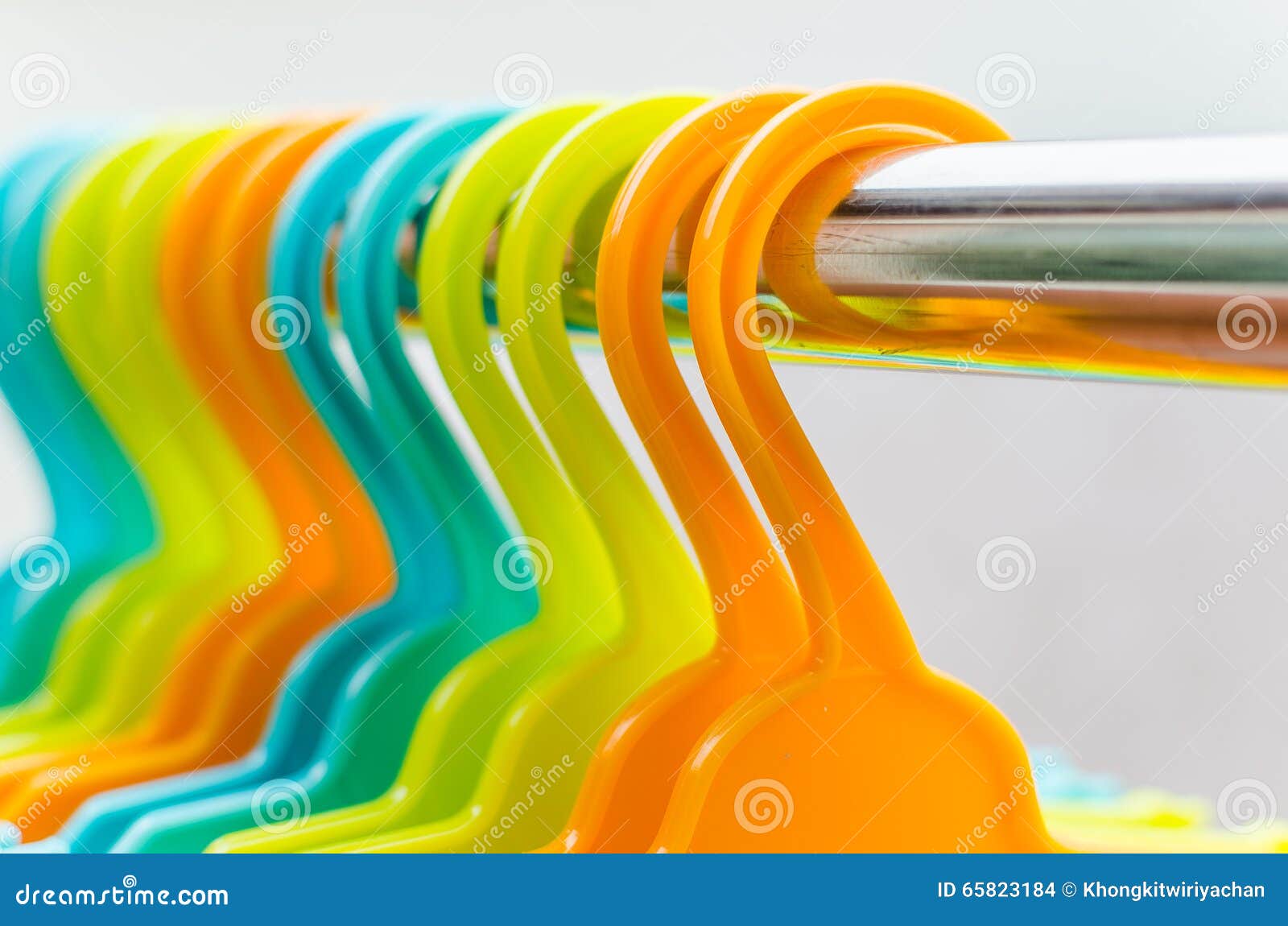 Set of Colorful Coat Hanger Hanging Stock Photo - Image of hanger ...