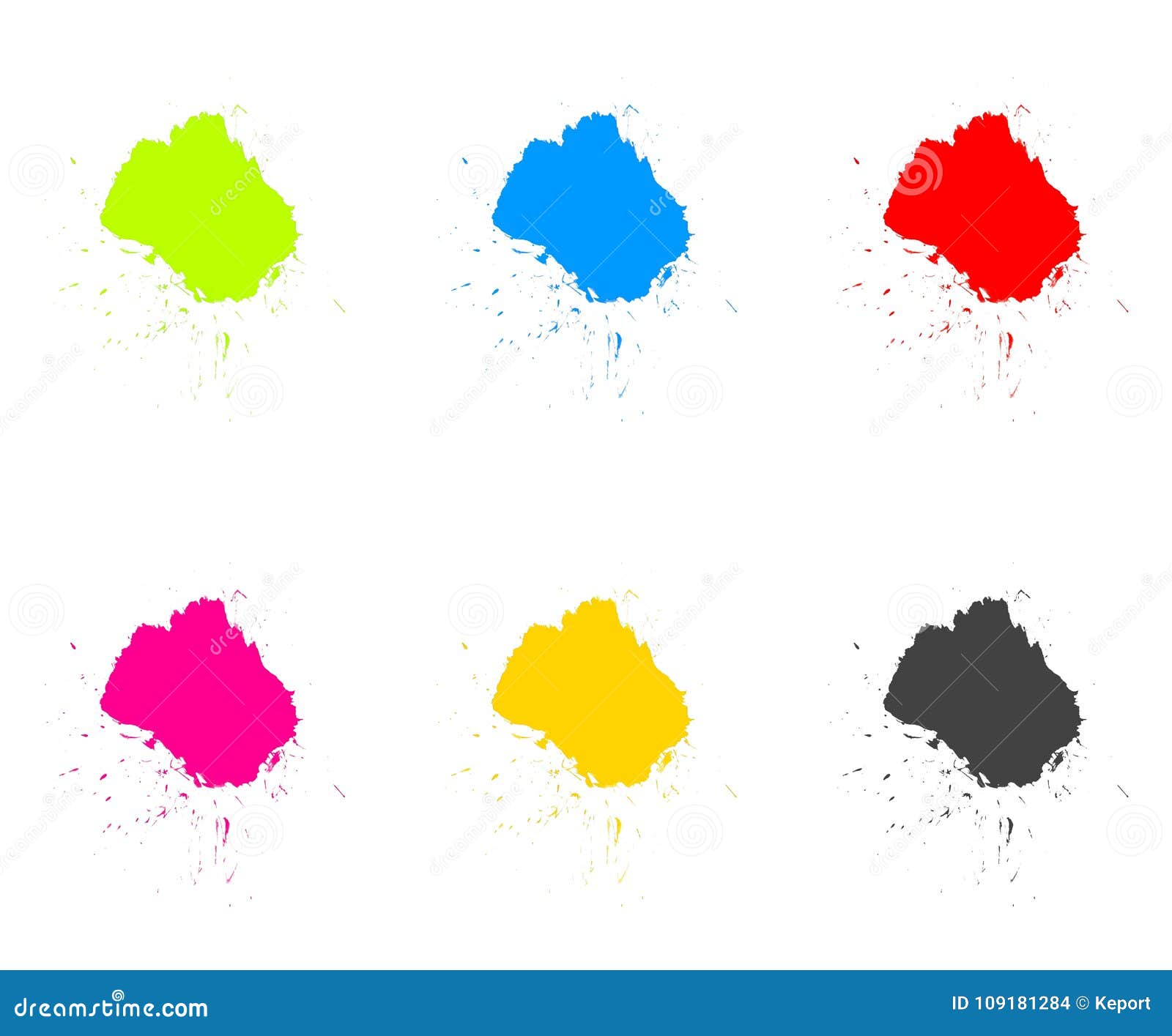 Set of Colorful Color Drops Stock Illustration - Illustration of color ...