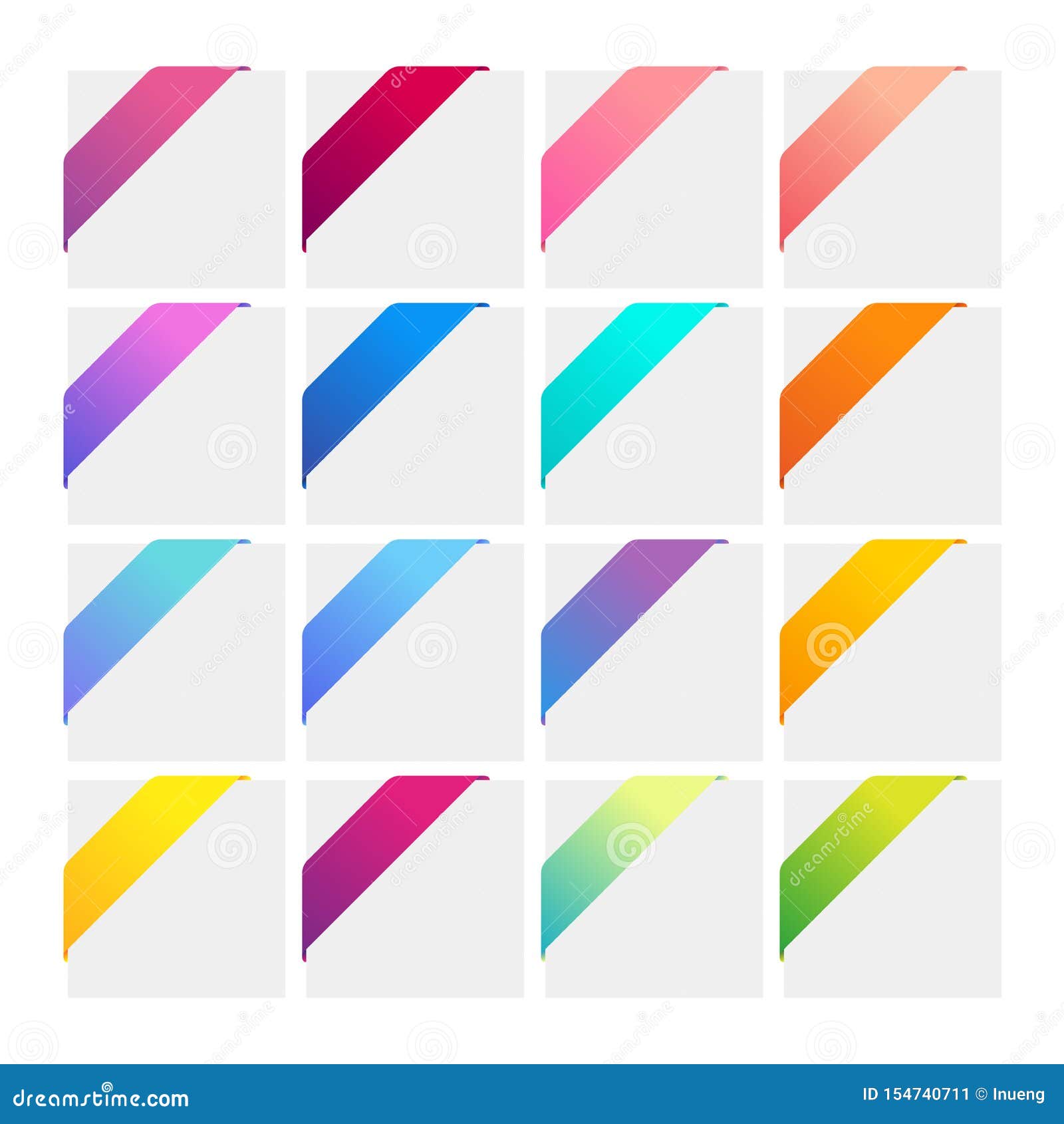 Set of Colorful Corner Ribbons. Stock Vector - Illustration of colorful ...