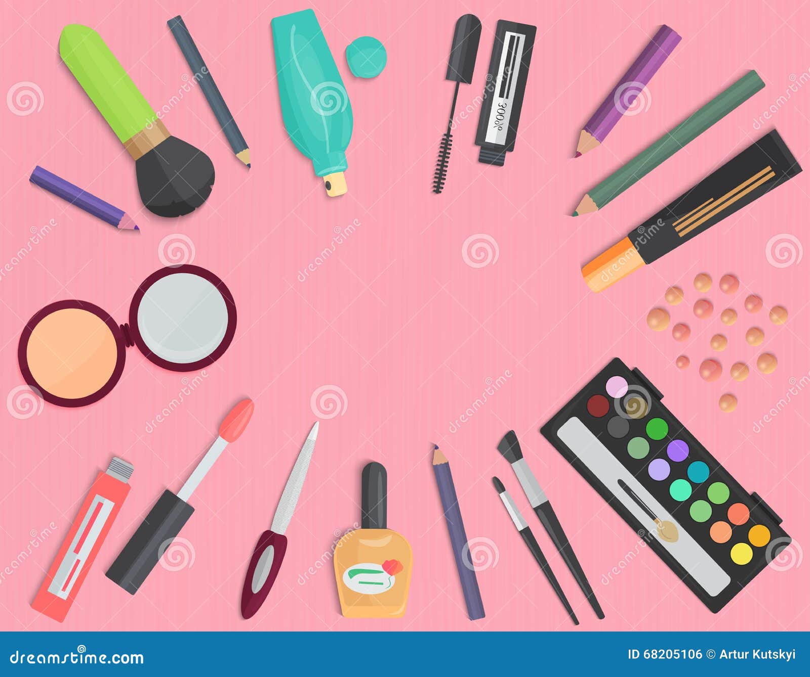 Colorful Cosmetic Oil Bottle With Doser Isolated On White Background ...