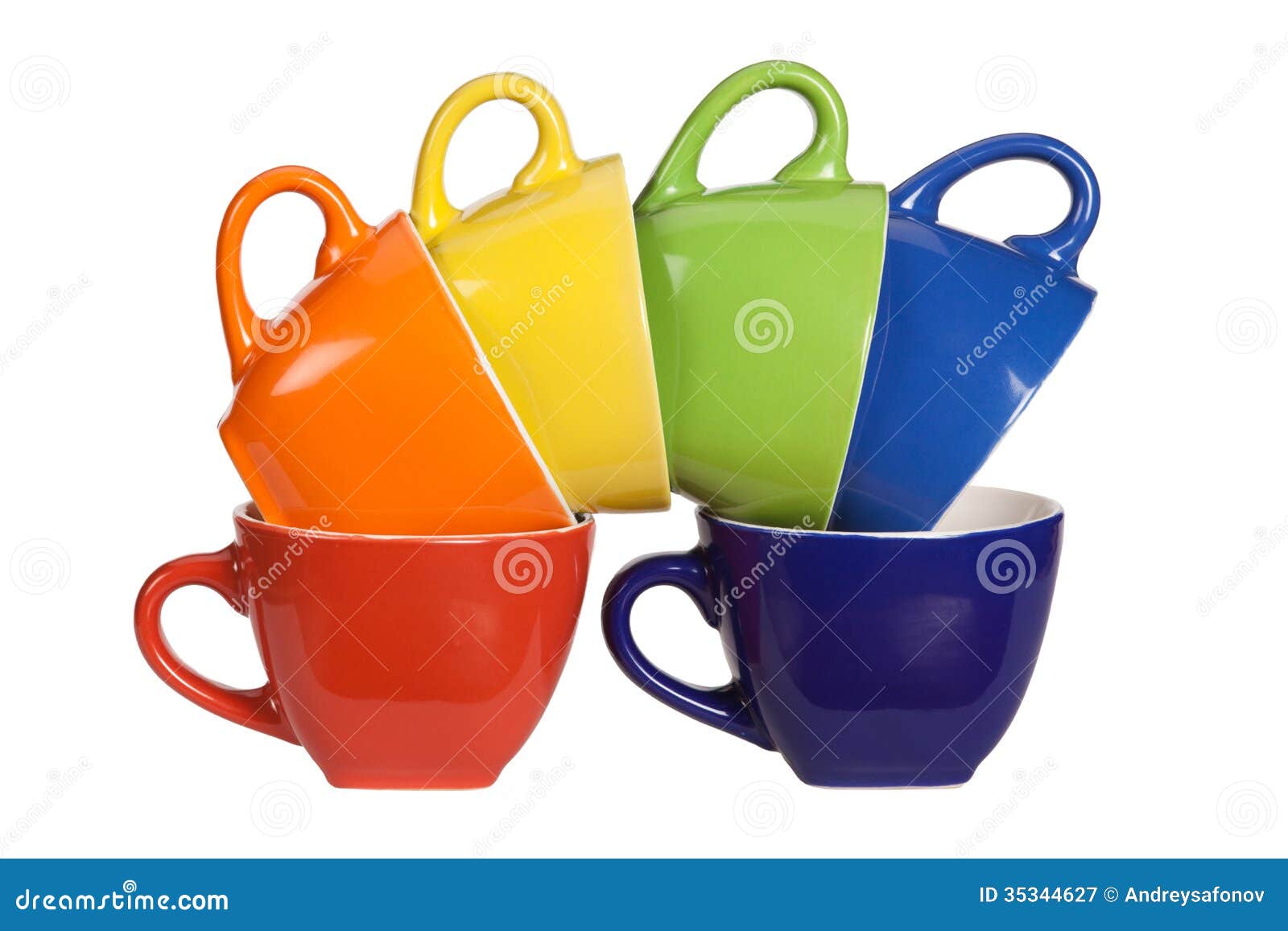Set of colorful cups. stock image. Image of kitchen, preparation - 35344627