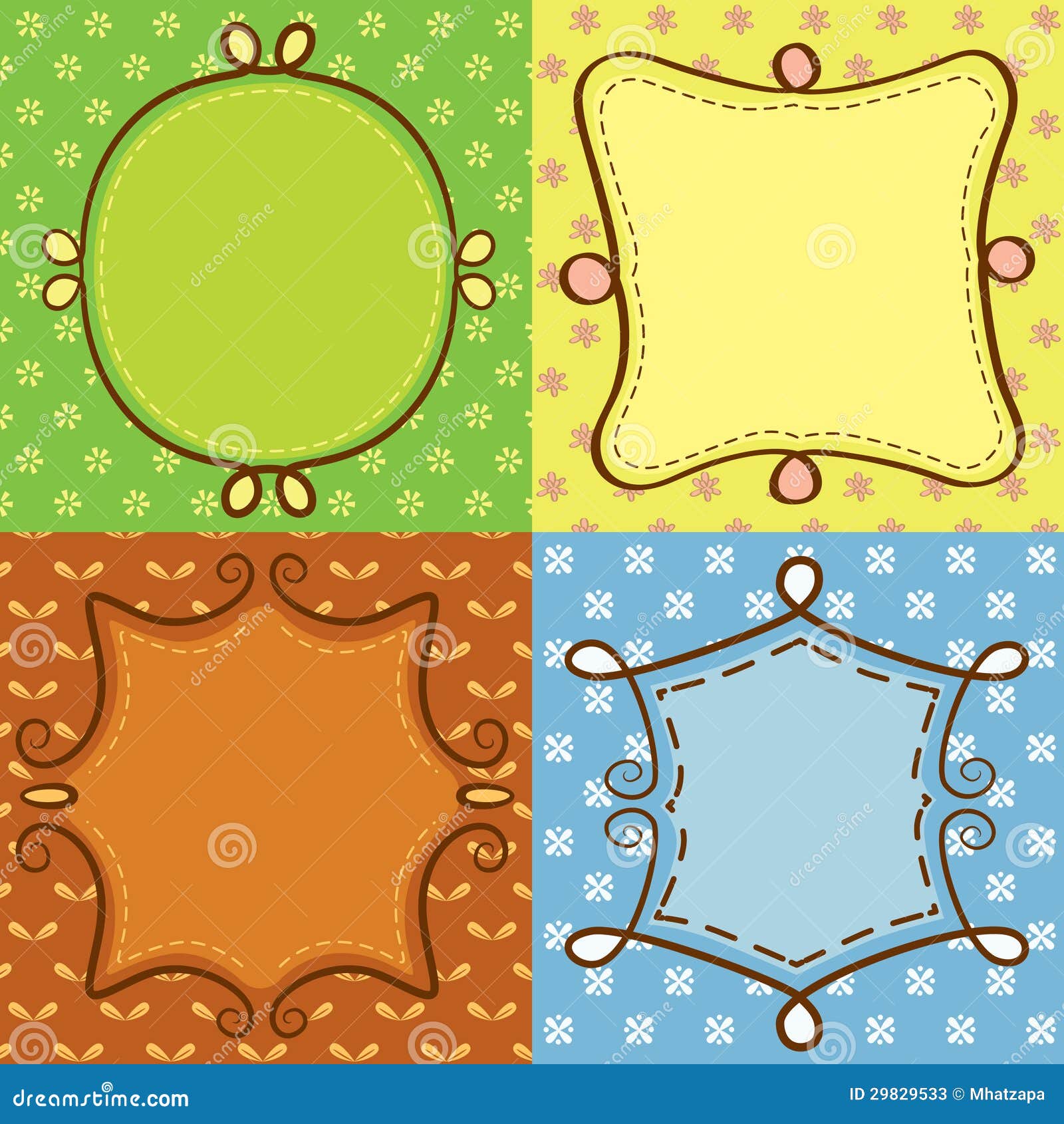 Colorful cute frame stock illustration. Illustration of adorable - 29829533