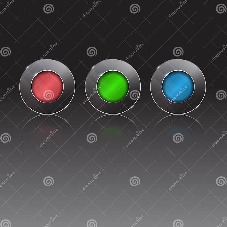Set of Colorful 3d Buttons. Vector Illustration. Progress Steps Button ...