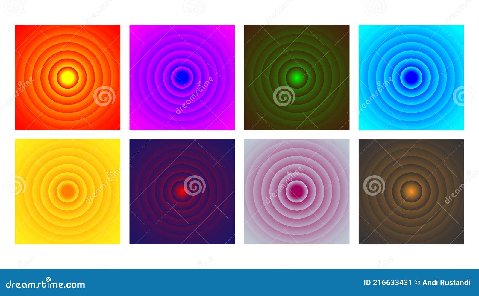Set of Colorful 3d Circle Illusion Effects Stock Vector - Illustration ...