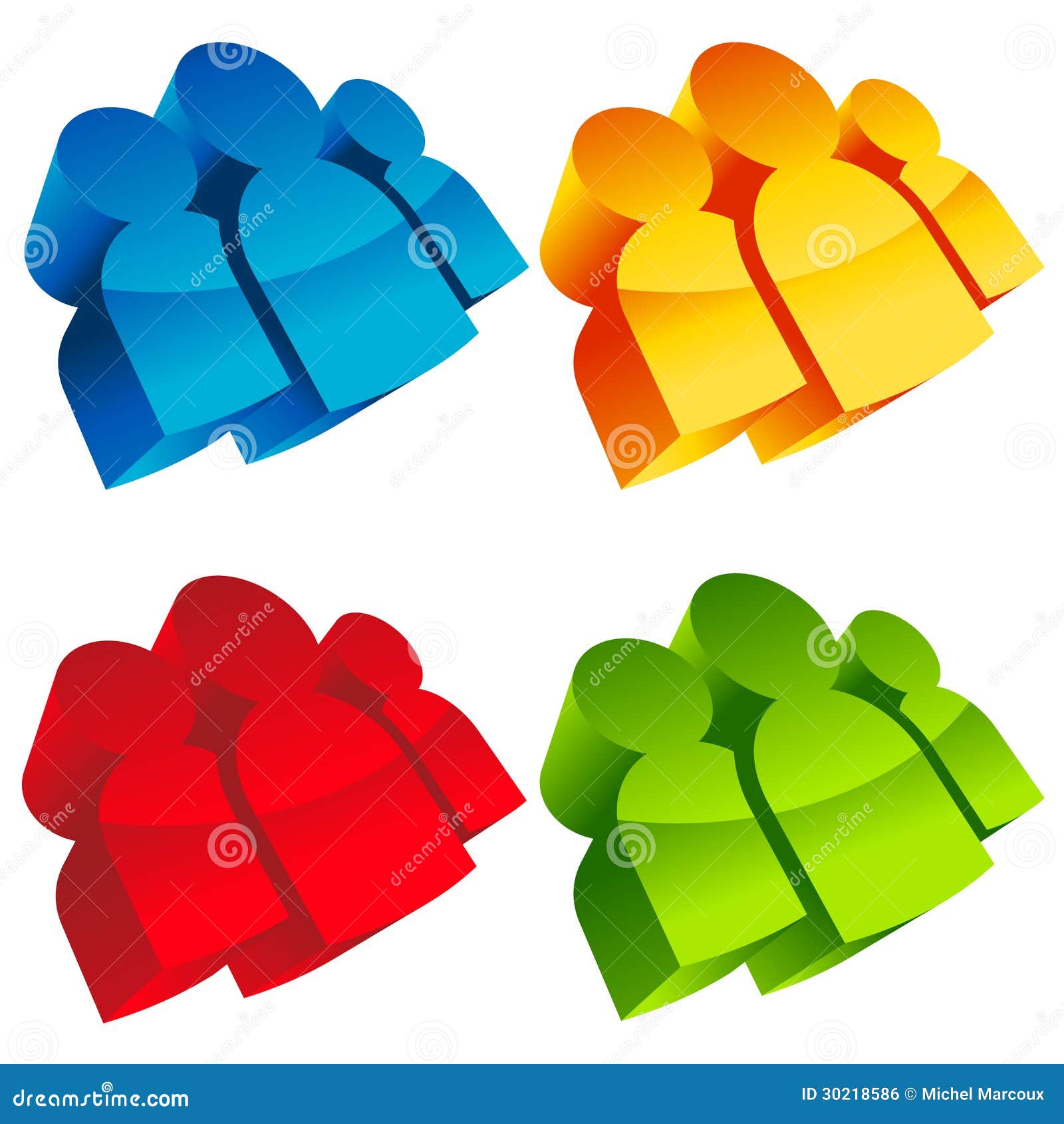 Colorful 3D Group Icons stock vector. Illustration of vector - 30218586