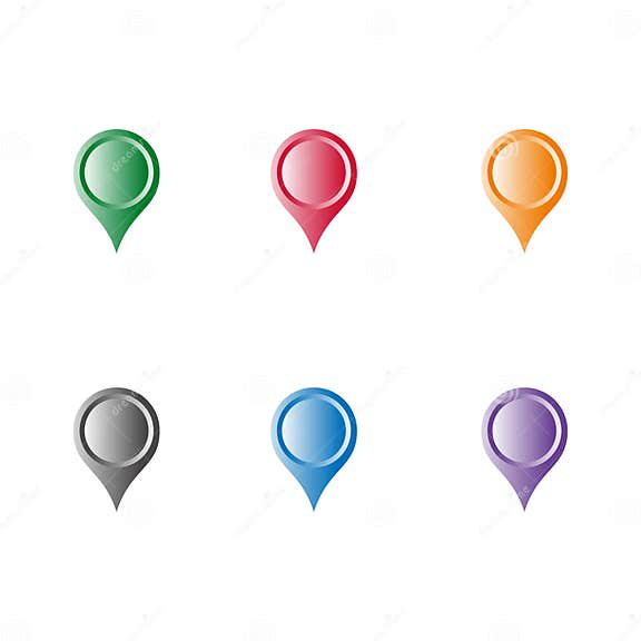 A Set of Colorful 3D Map Pointer Vector Illustrations for Place Pointer ...